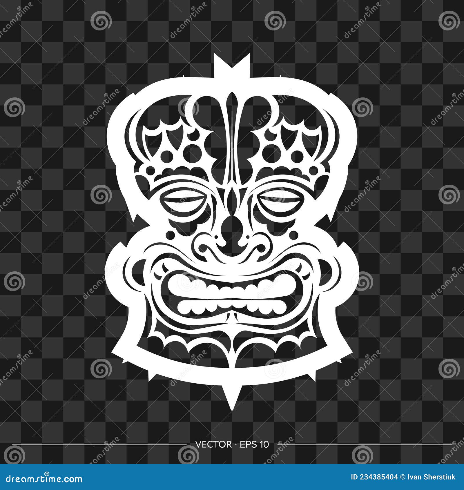 Totem Pattern in the Shape of a Face. the Contour of the Face or Mask ...