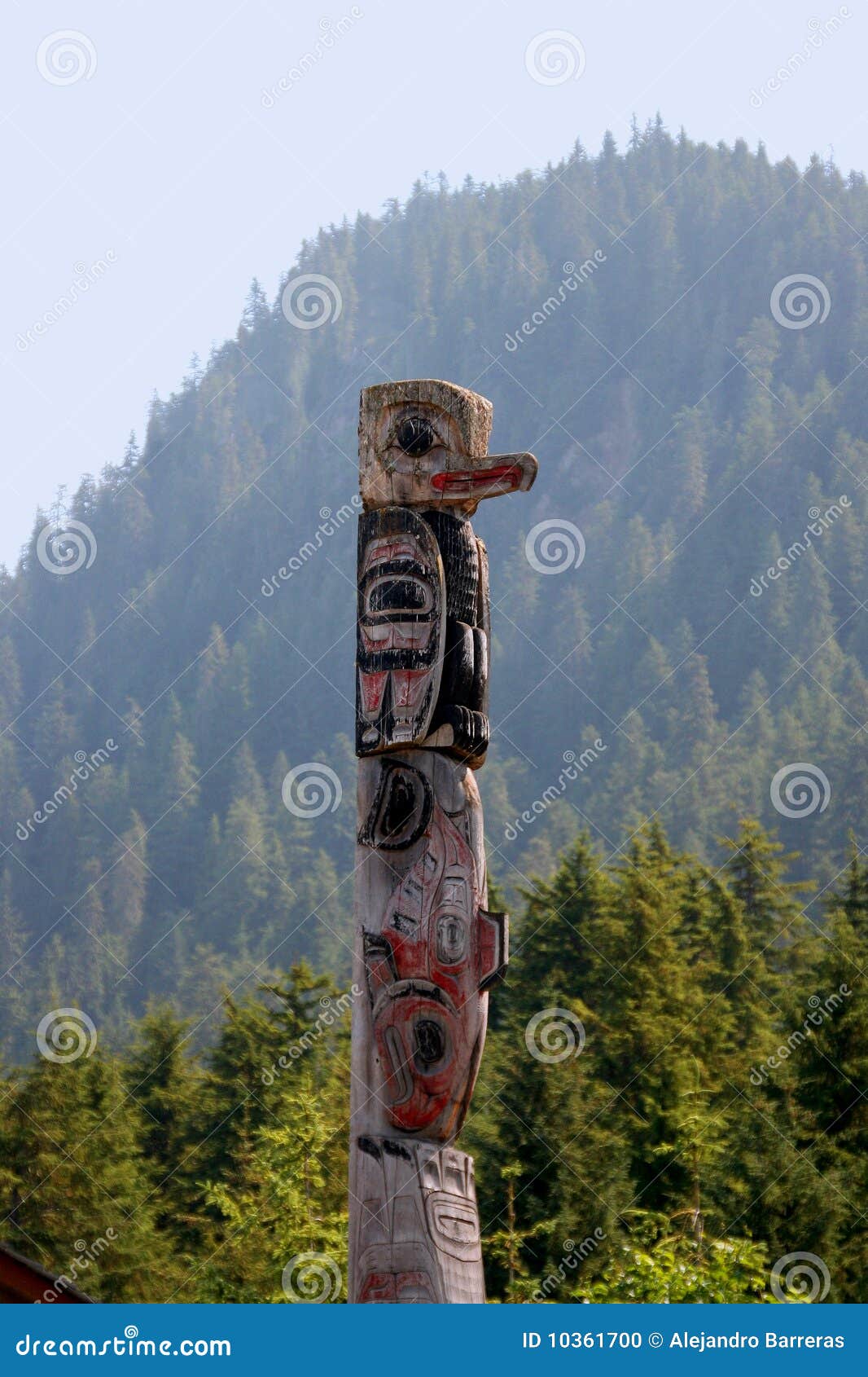Totem pole stock photo. Image of eagle, salmon, alaska - 10361700