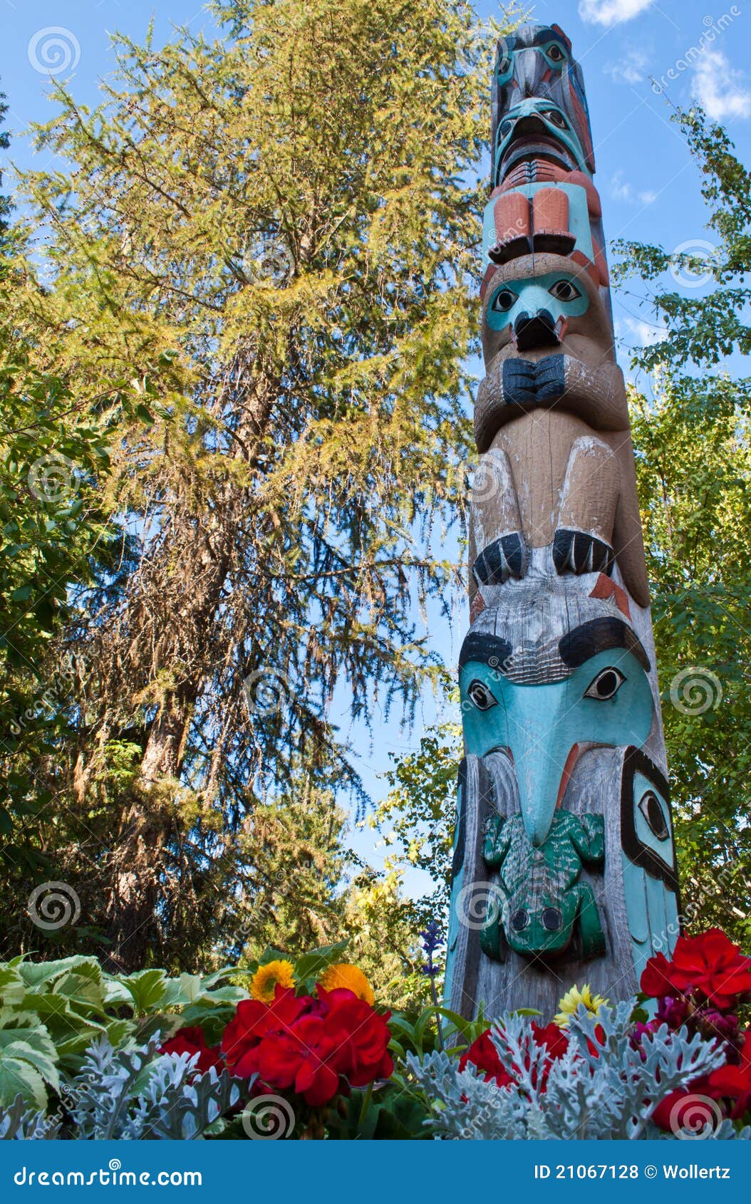 Totem pole stock photo. Image of spirits, landscape, characters - 21067128
