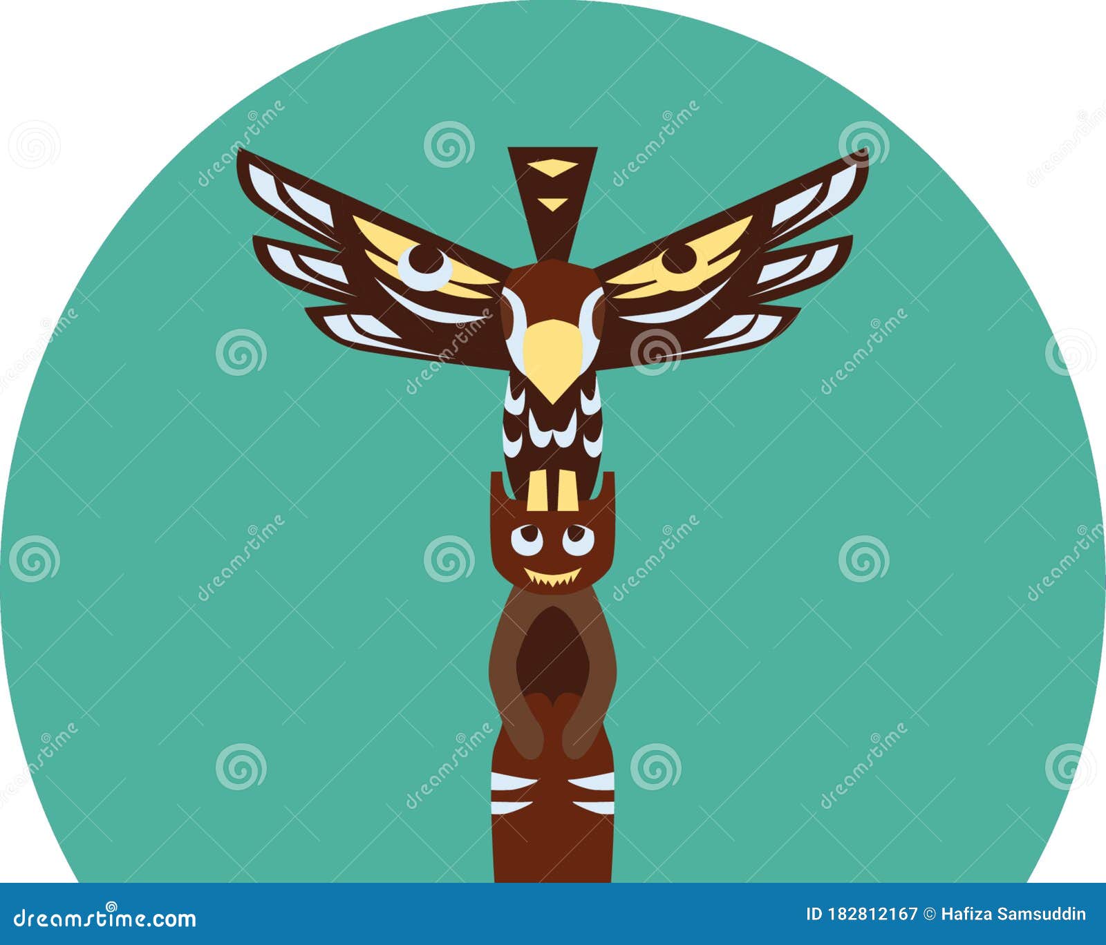 Totem pole stock vector. Illustration of symbol, totem - 182812167
