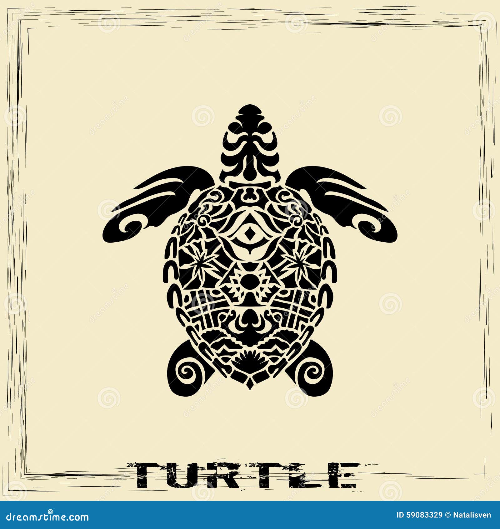 Totem Turtle Vector Illustration | CartoonDealer.com #18205382