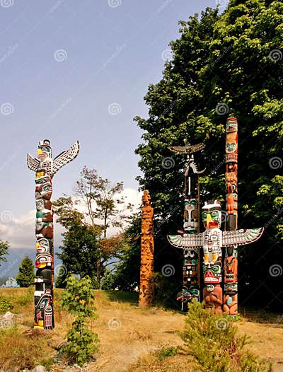 Totem Poles stock image. Image of pacific, detail, british - 1153711