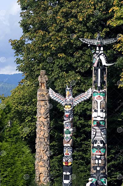 Totem poles stock photo. Image of tourist, ancient, mark - 244784