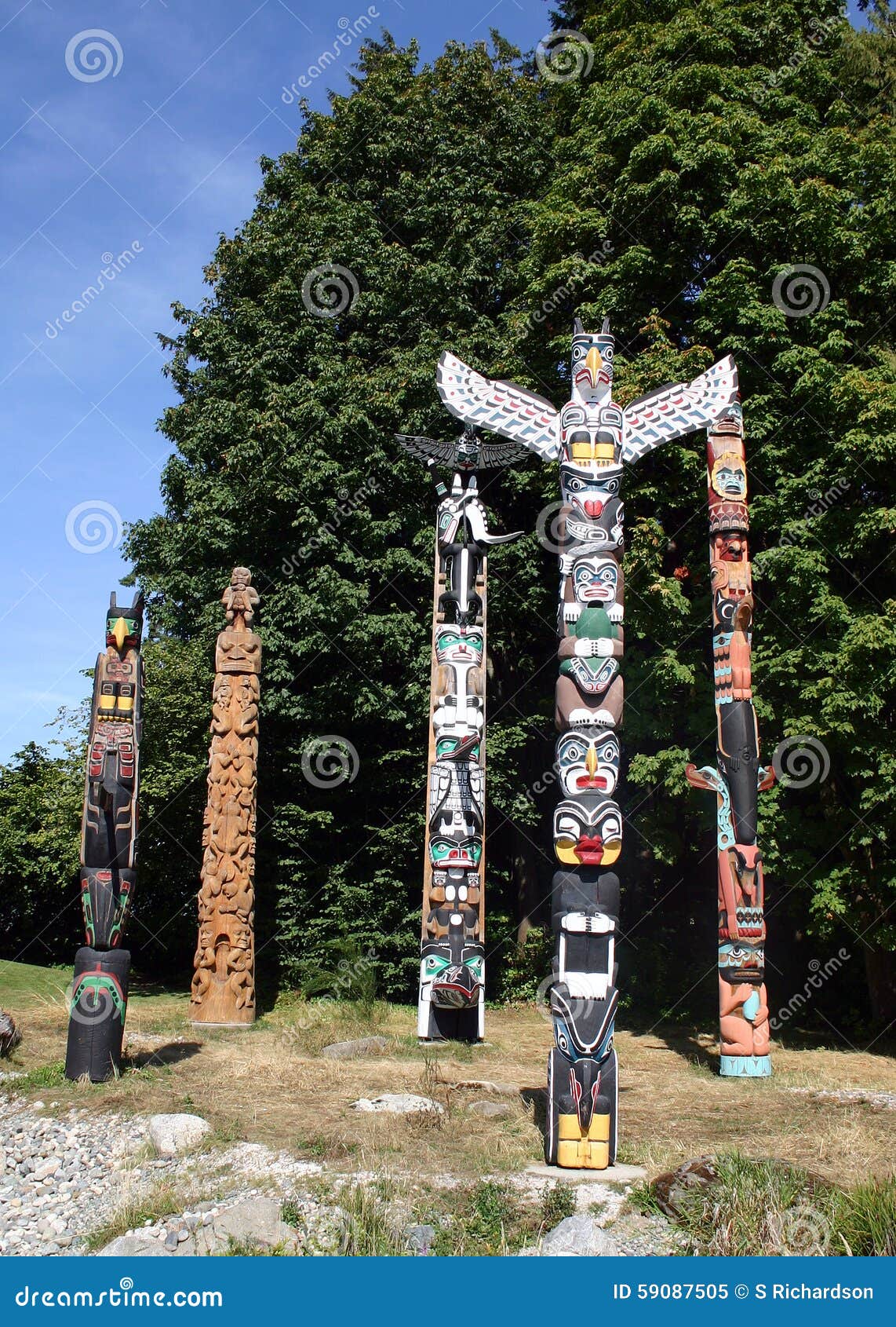 Totem Poles stock image. Image of columbia, causeway - 59087505