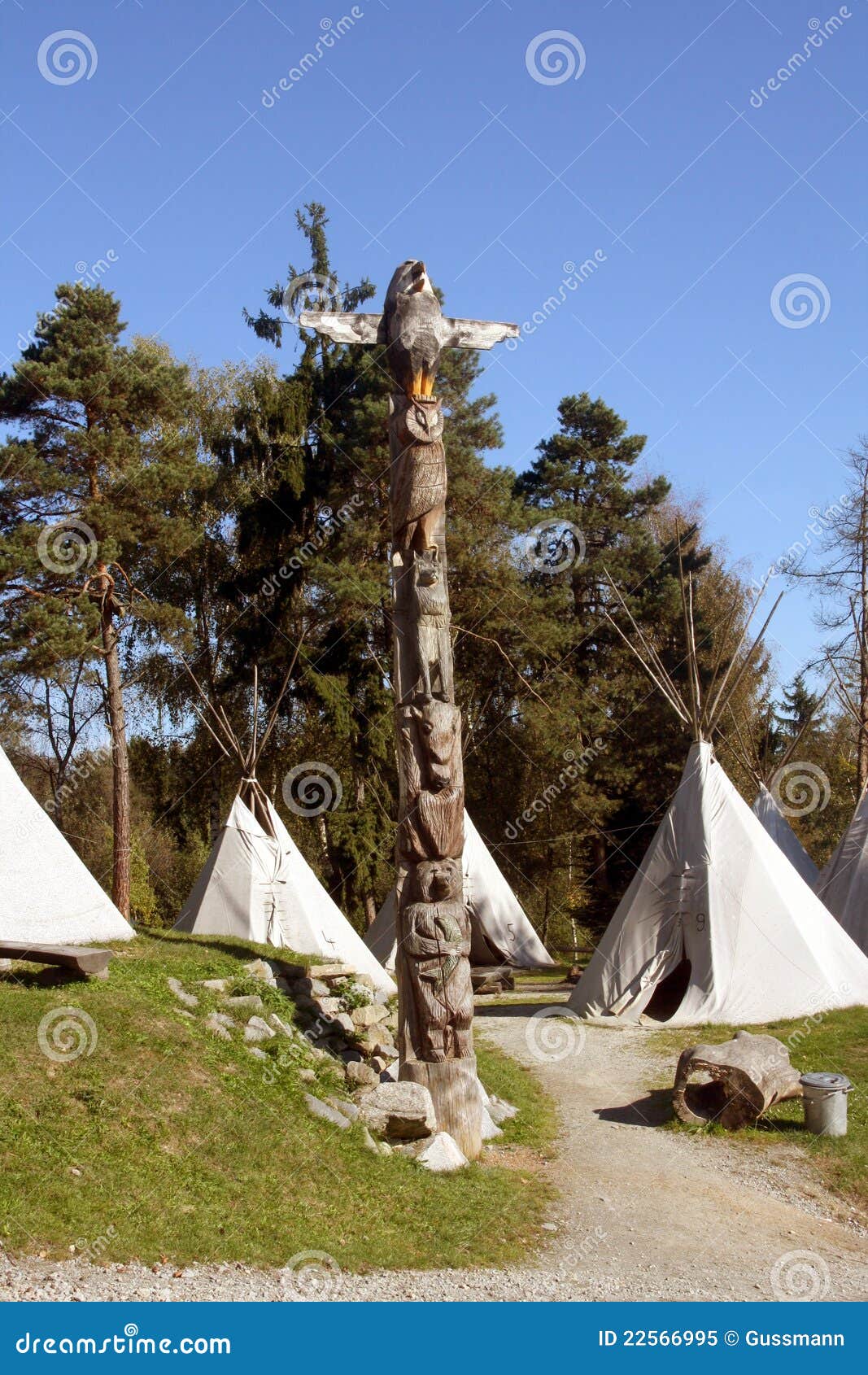 Totem with tent stock image. Image of symbol, native - 22566995