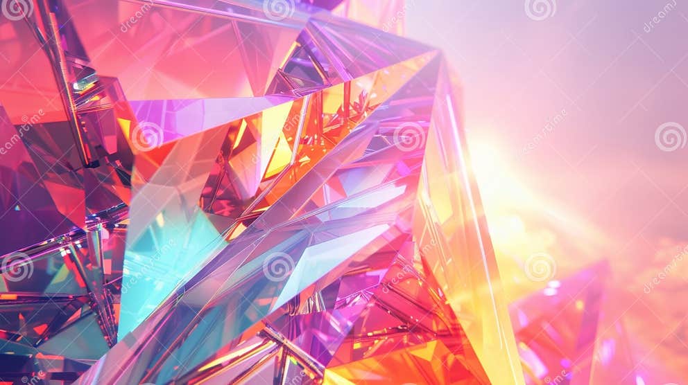 A Totem of Triangular Prisms Reflecting Light and Creating a ...