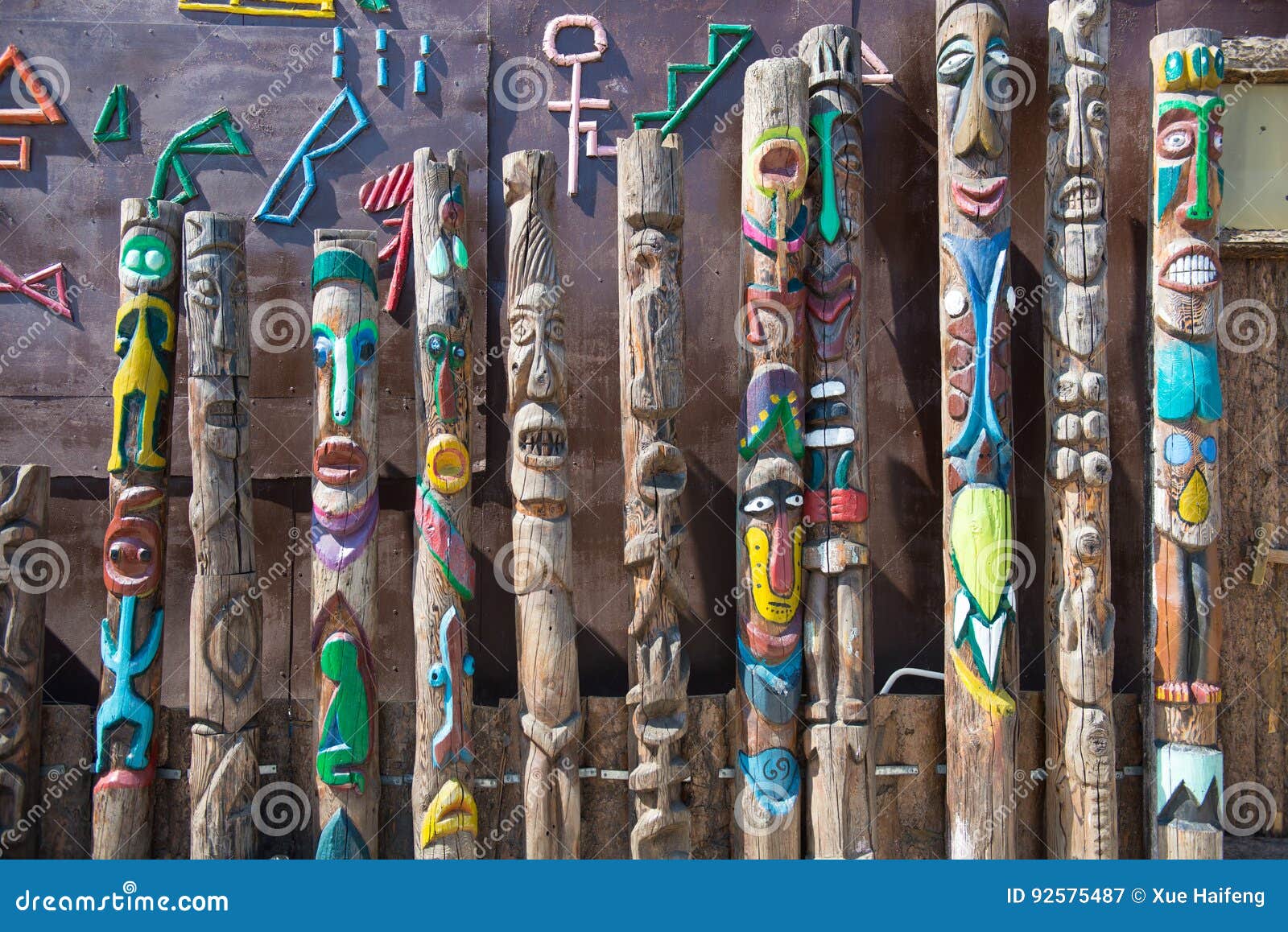 Totems stock image. Image of strange, primitive, face - 92575487