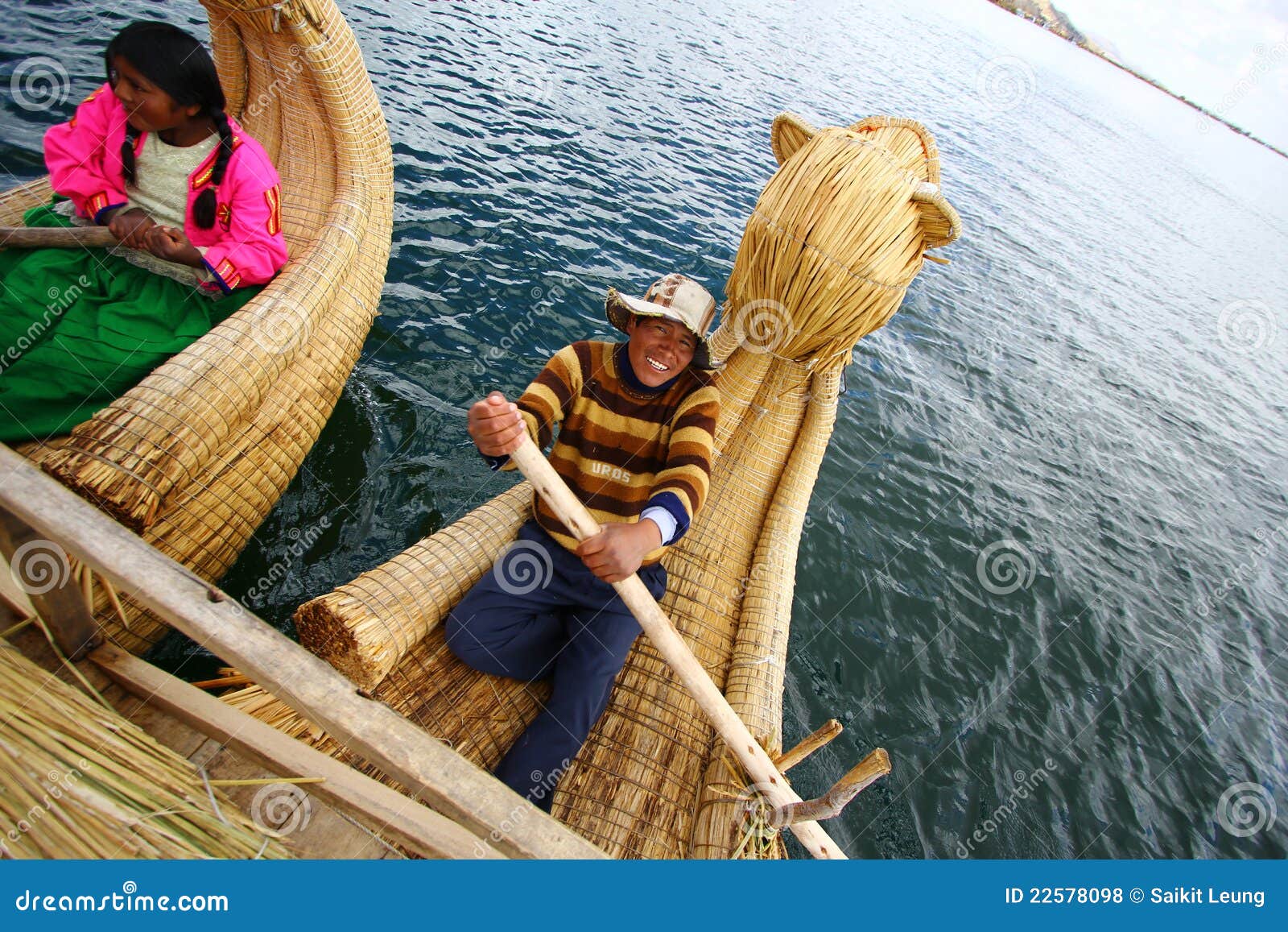 Totora boat, Peru editorial stock photo. Image of house - 22578098