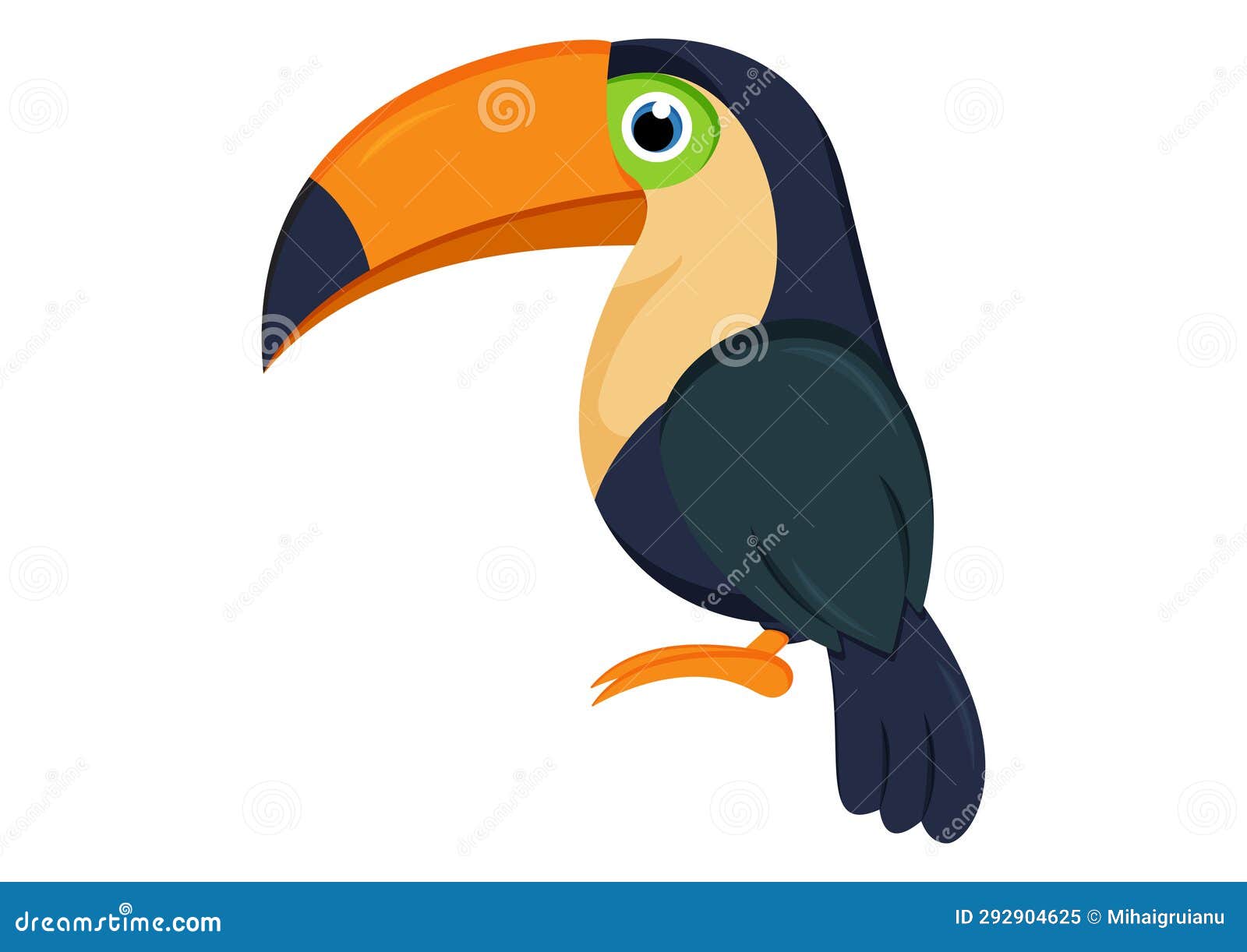 Toucan Bird Cartoon Character Vector Illustration Stock Vector ...