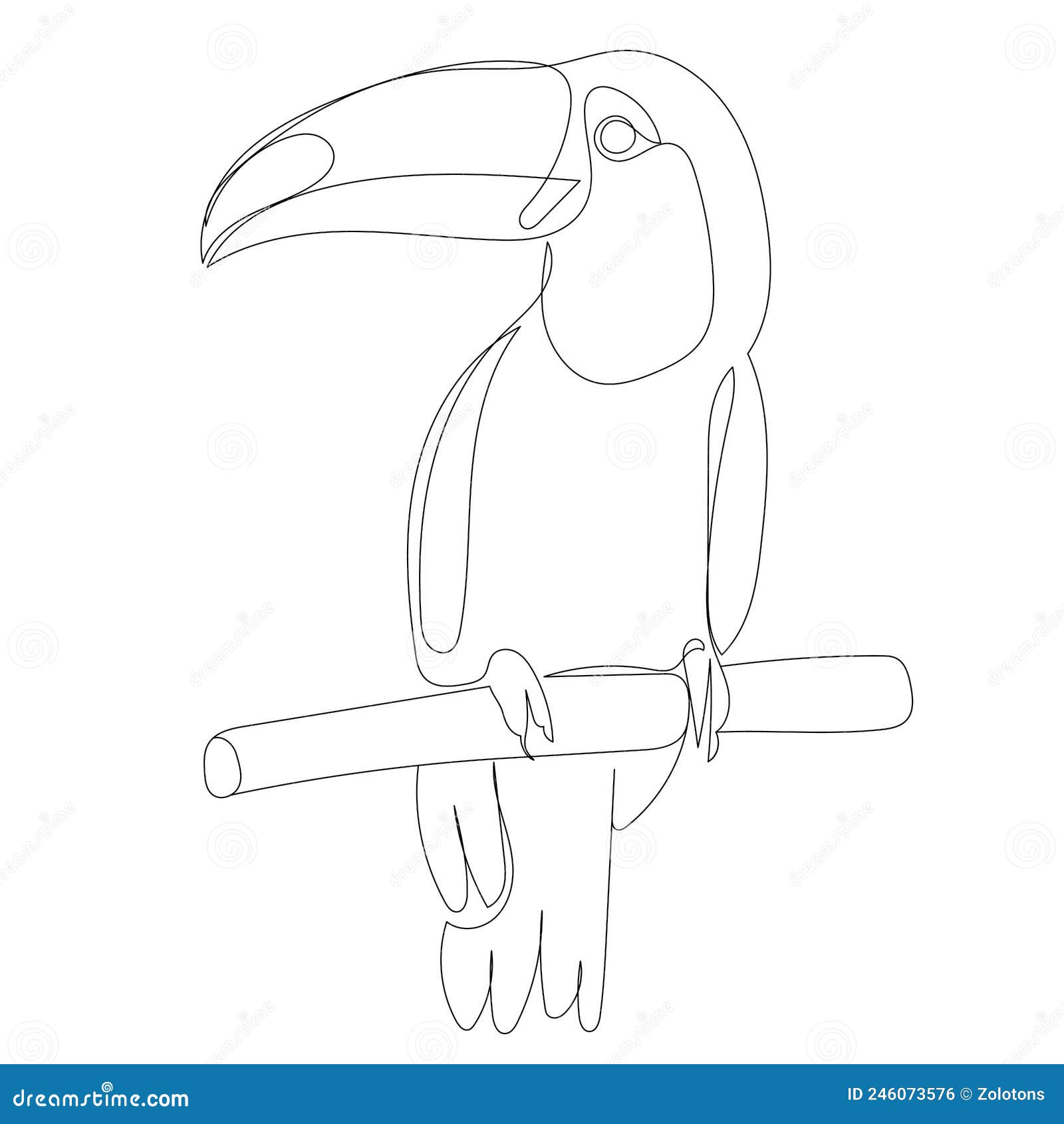 Toucan Continuous Line Drawing, Sketch Stock Vector - Illustration of ...