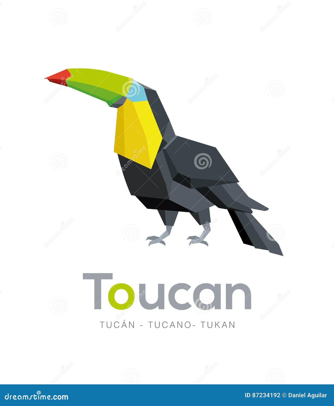 Toucan, Geometric and Polygonal Style Stock Illustration - Illustration ...