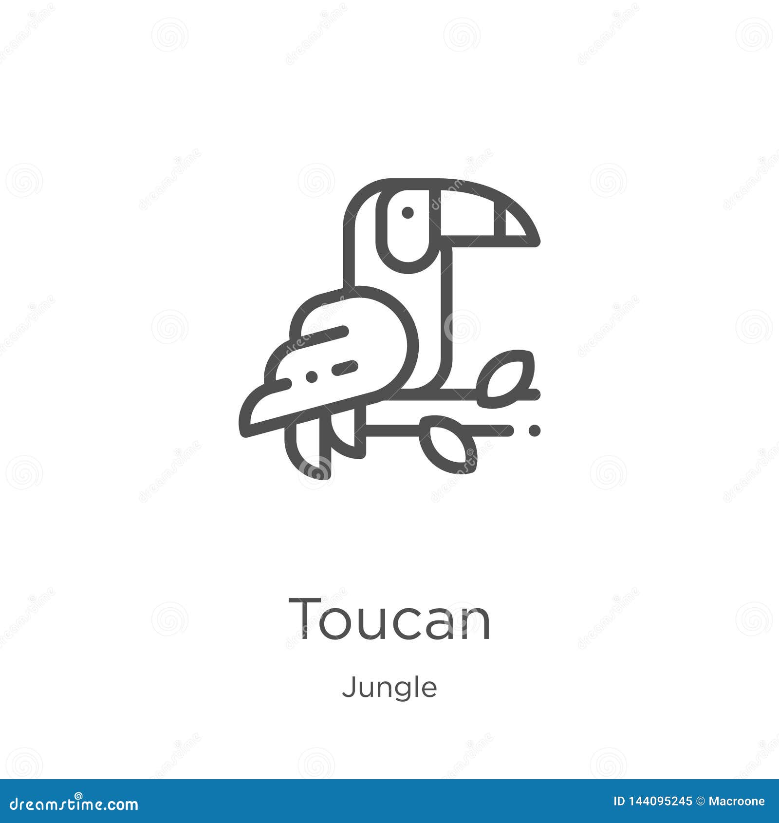 Toucan Icon Vector from Jungle Collection. Thin Line Toucan Outline ...