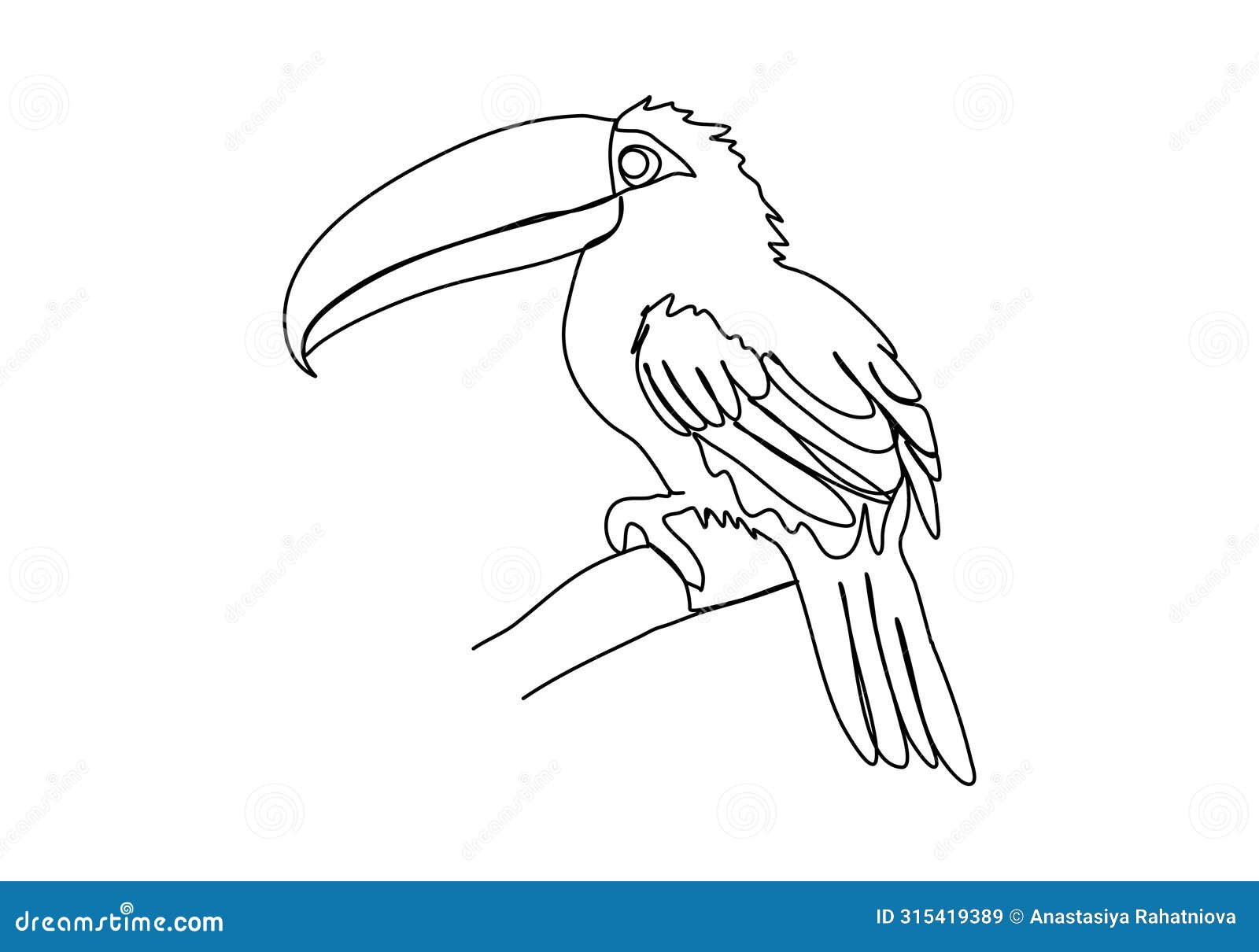 Toucan. One Line Drawing Vector Illustration Stock Vector ...