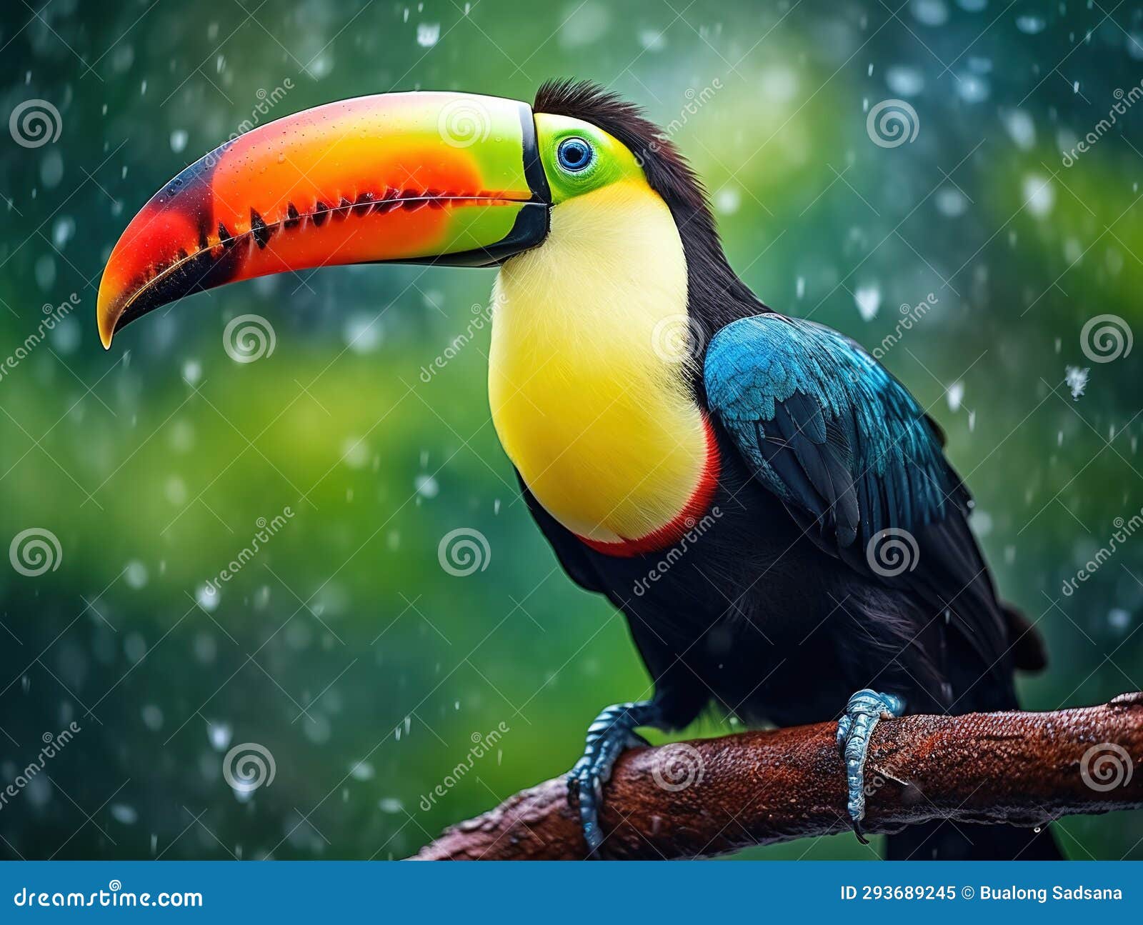 Ai Generated Illustration Wildlife Concept of Toucan in Profile Stock ...