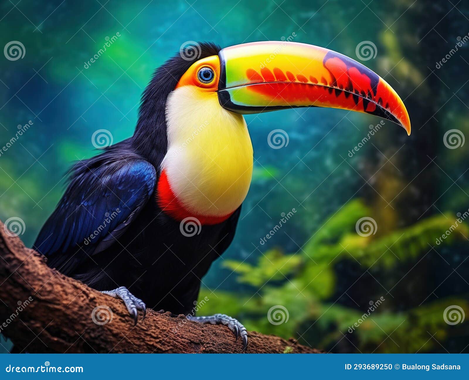 Ai Generated Illustration Wildlife Concept of Toucan in Profile Stock ...