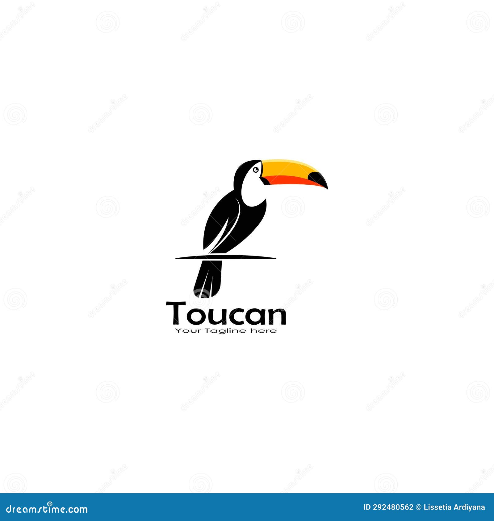 Toucan Sits on a Branch Logo Vector Graphics Stock Vector ...