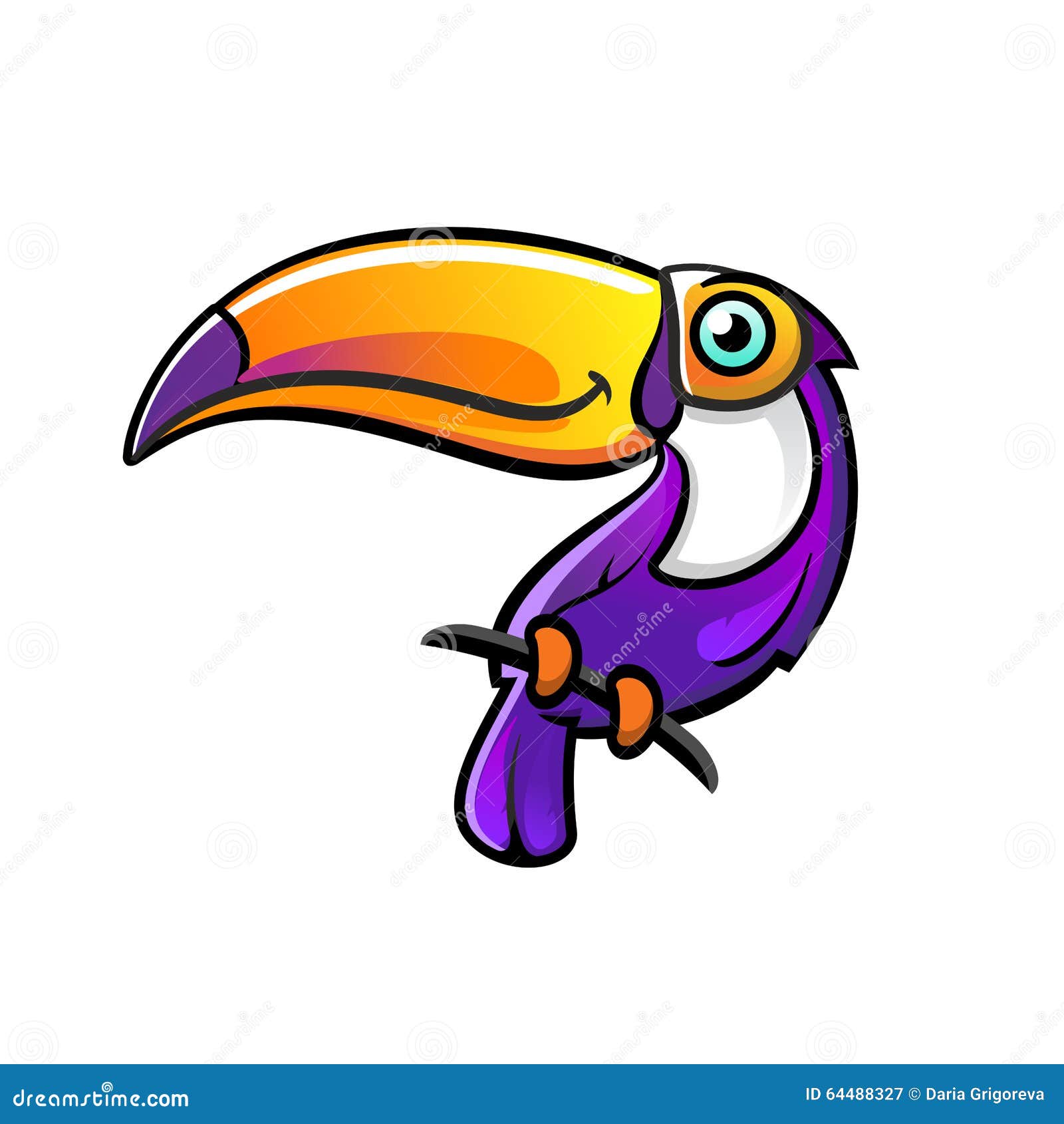 Toucan stock vector. Illustration of chest, beak, travel - 64488327