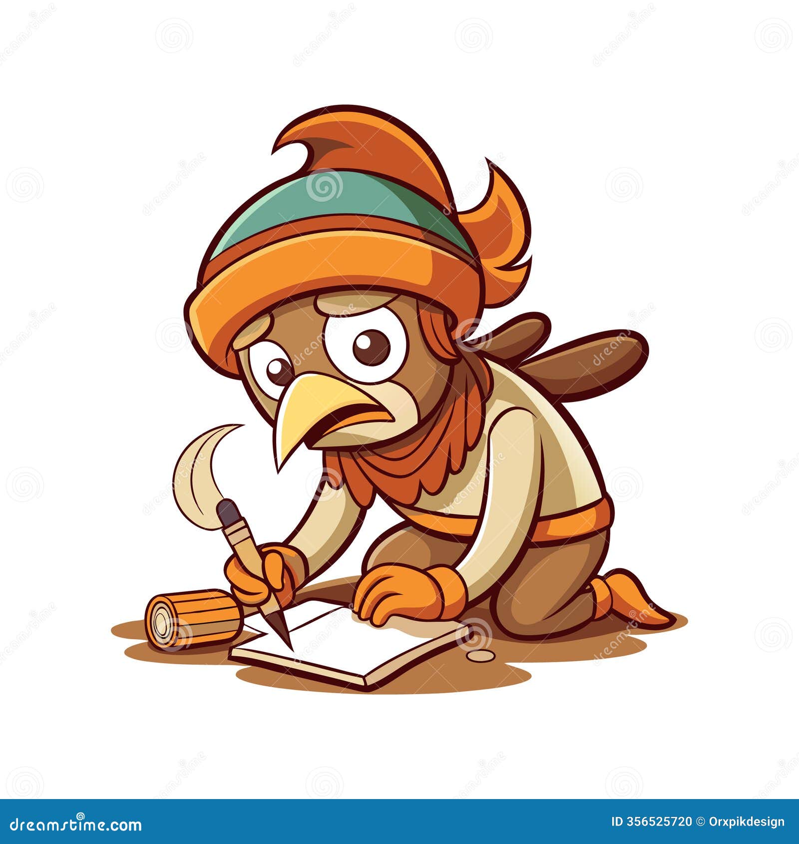 Faint Cheeky Toucan Writing With Style Vector Illustration ...