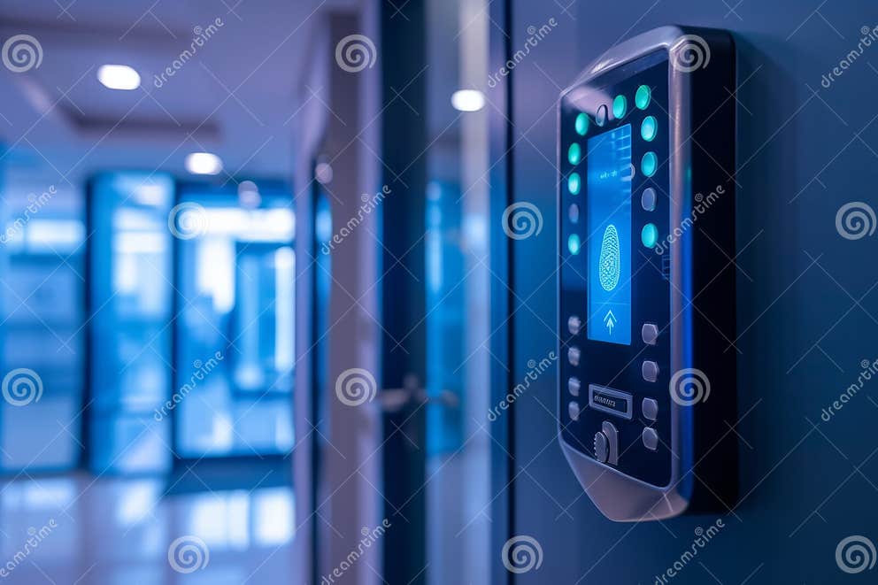Touch Access Panel in a Modern Office Corridor. Stock Photo - Image of ...