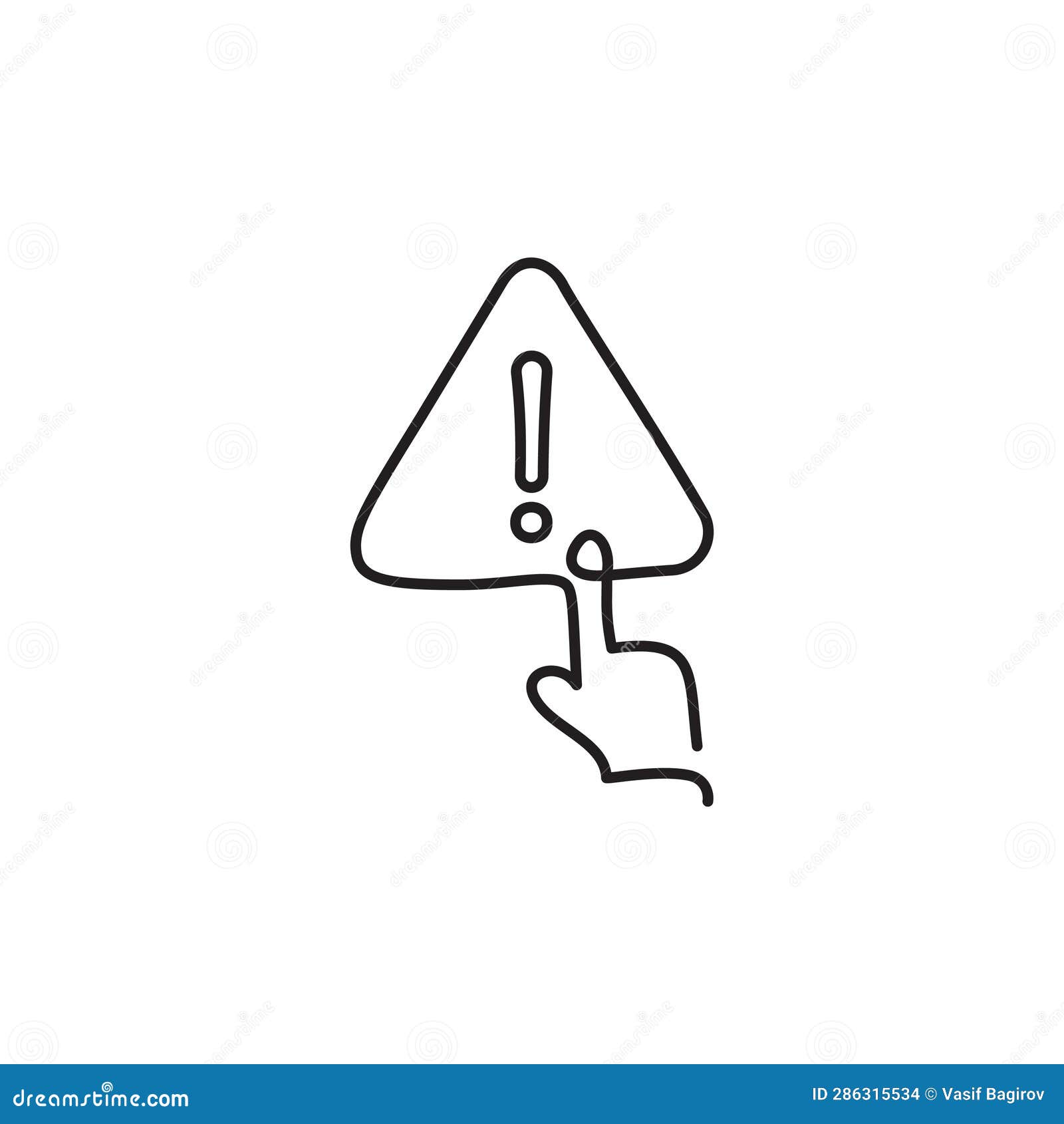 Touch Attention One Line, Touch One Line, Attention One Line Icon ...