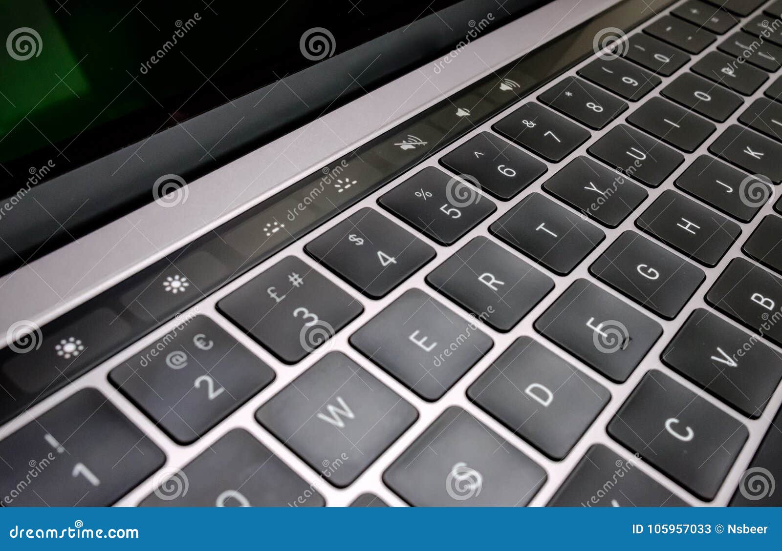 Newly Built, Luxury Laptop Computer with Detail of the Screen and Touch ...