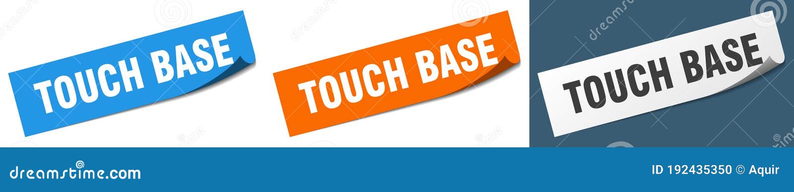 Touch Base Banner. Touch Base Speech Bubble Label Set. Stock Vector ...