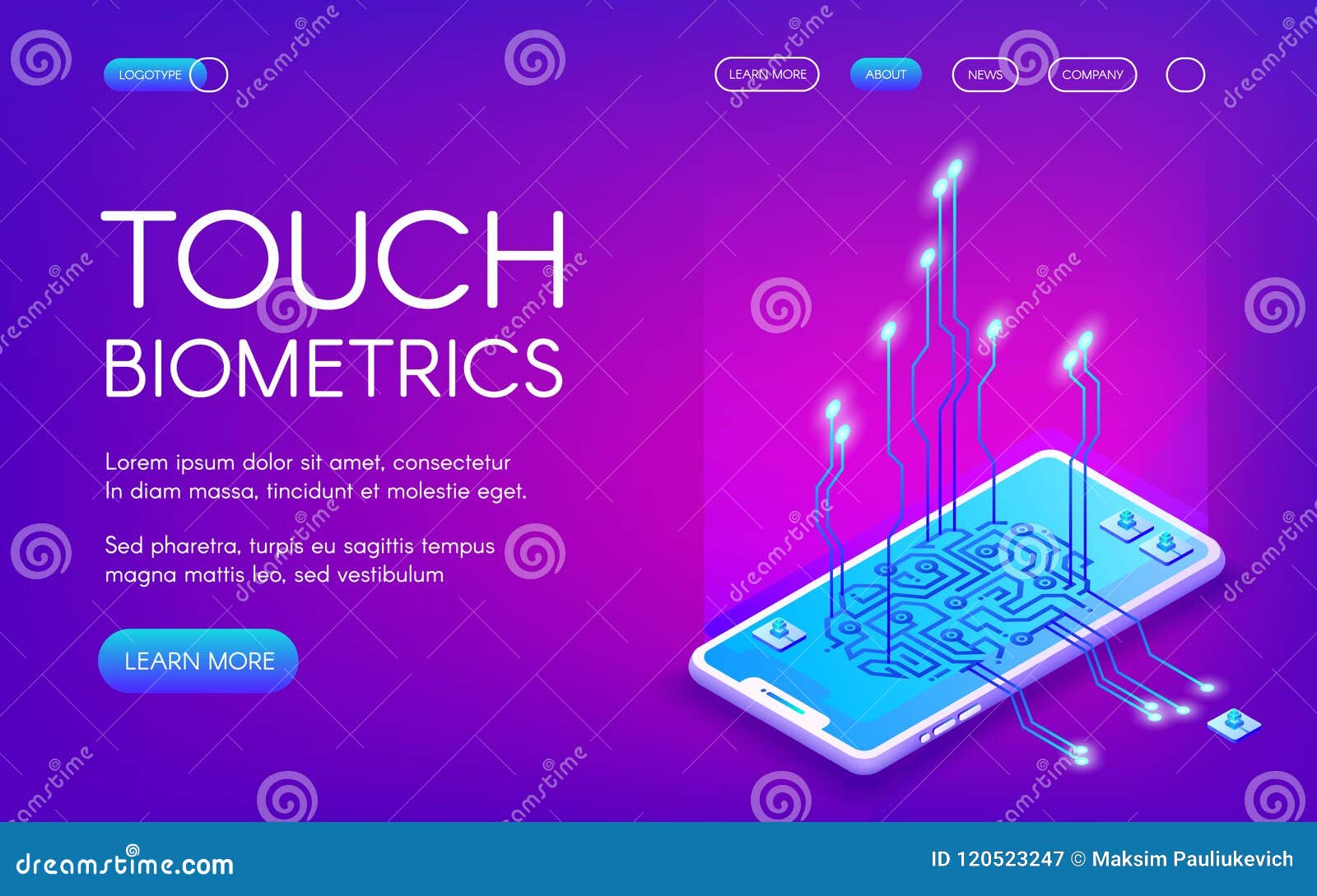 Touch Biometrics Technology Vector Illustration Stock Vector ... Touch Biometrics Technology Vector Illustration Stock Vector ...