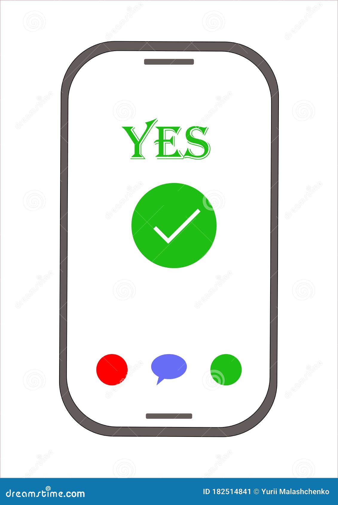 Touch Buttons Confirm the Action on the Smartphone Stock Illustration ...