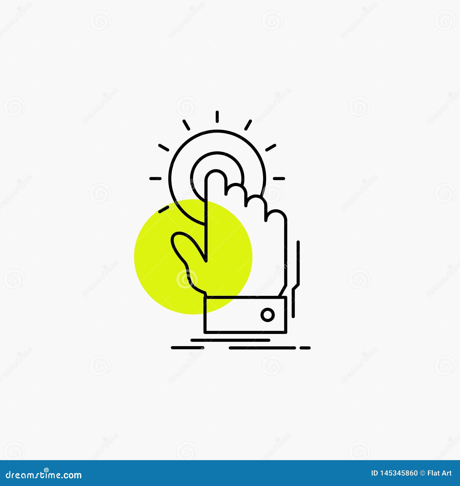 Touch, Click, Hand, on, Start Line Icon Stock Vector - Illustration of ...