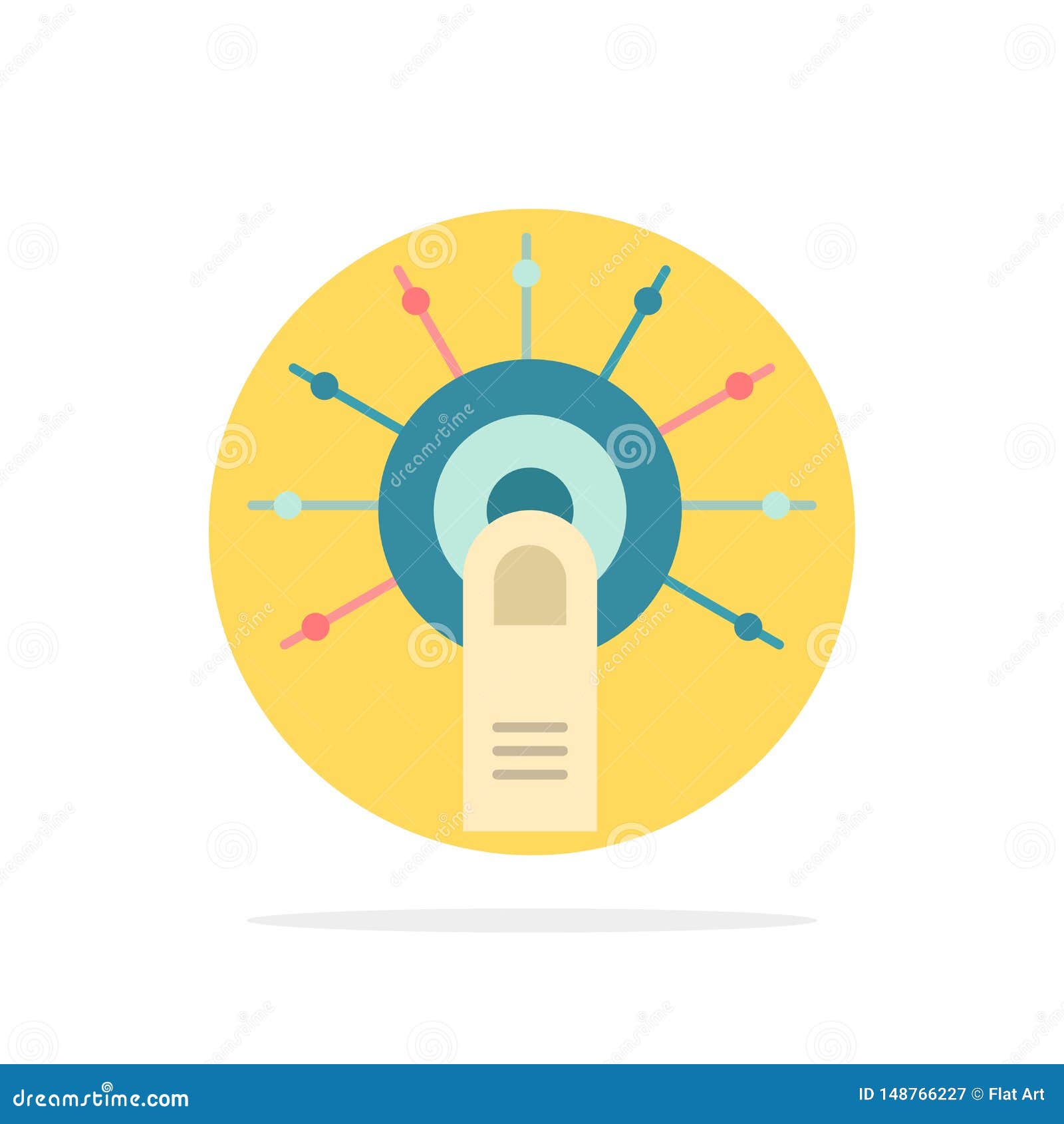 Touch, Click, Ok, Done, Touch Here Abstract Circle Background Flat ...