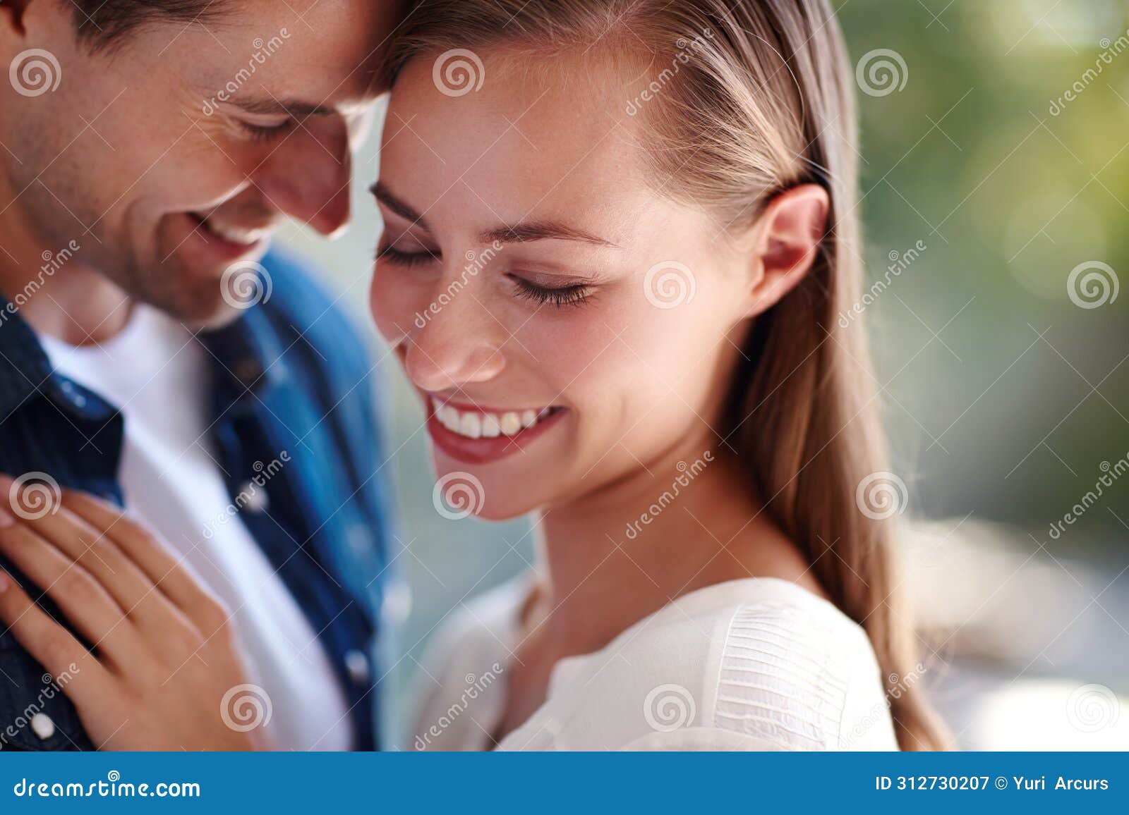 Touch Couple And Forehead In Embrace For Love Marriage And Romance Or