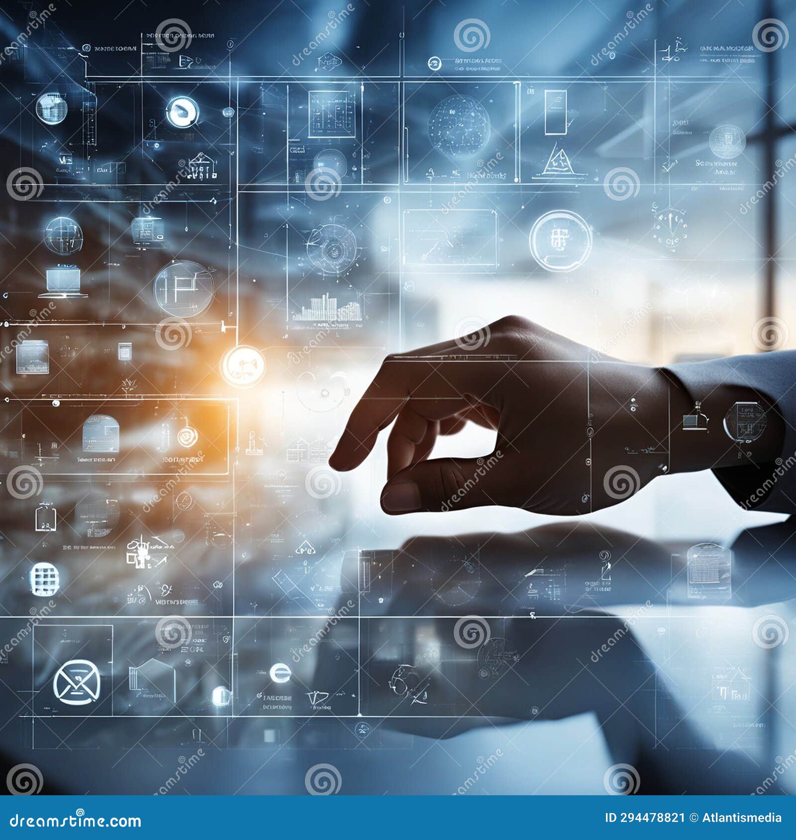 In Touch with the Digital Future Stock Illustration - Illustration of ...