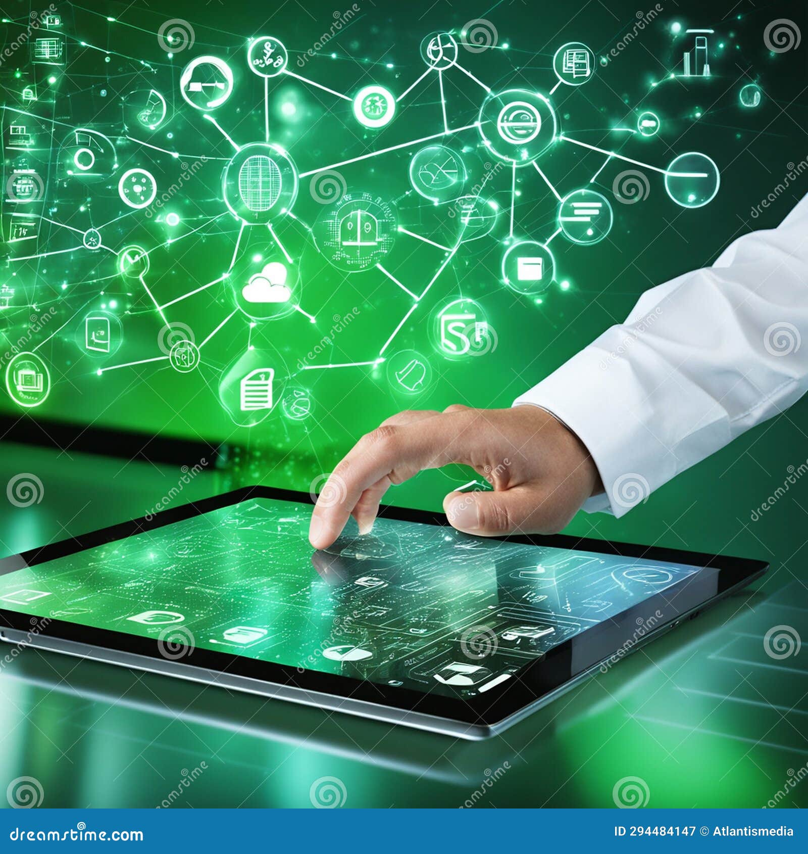 In Touch with the Digital Future Stock Illustration - Illustration of ...