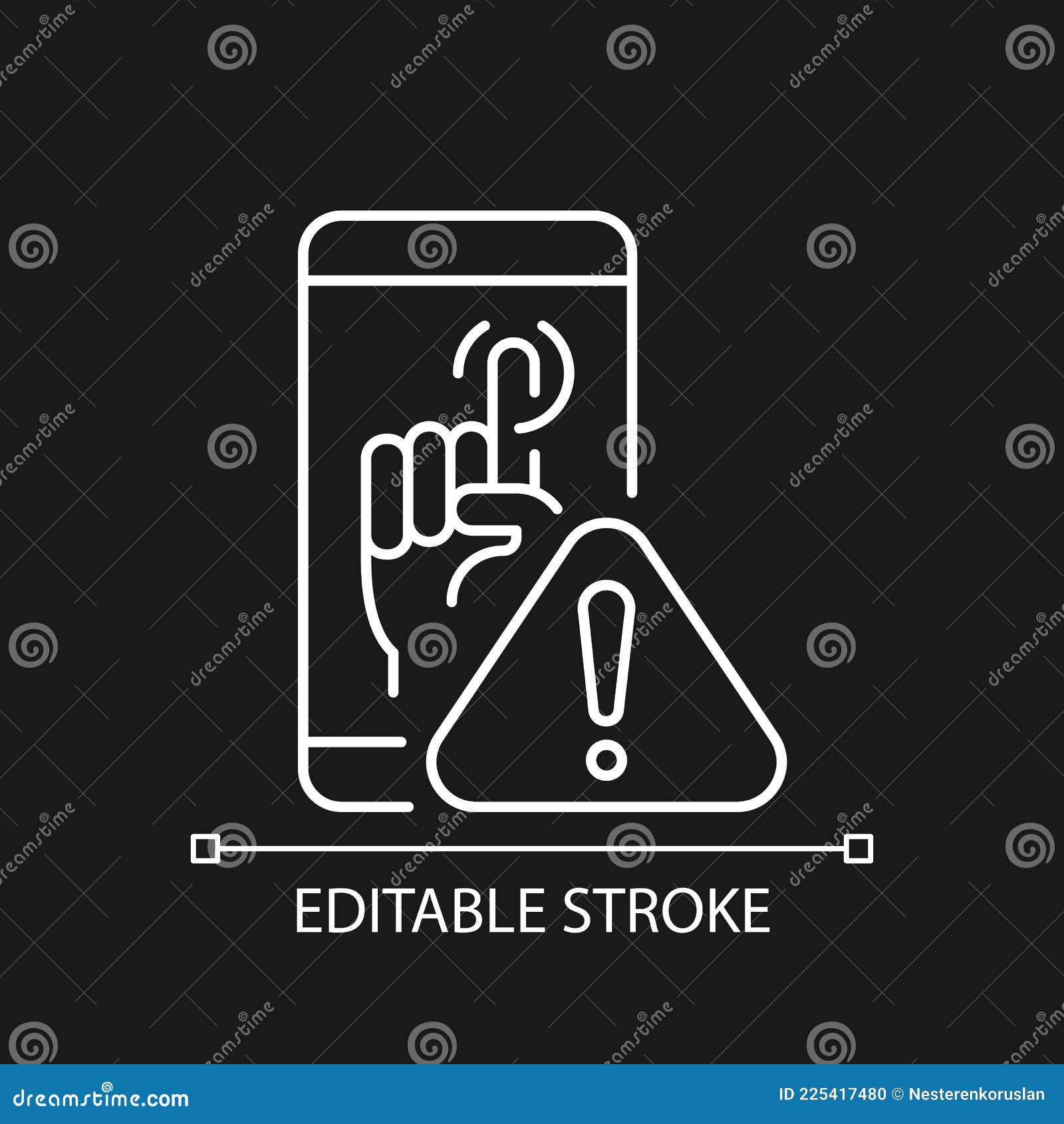 Touch Display Not Working White Linear Icon for Dark Theme Stock Vector ...