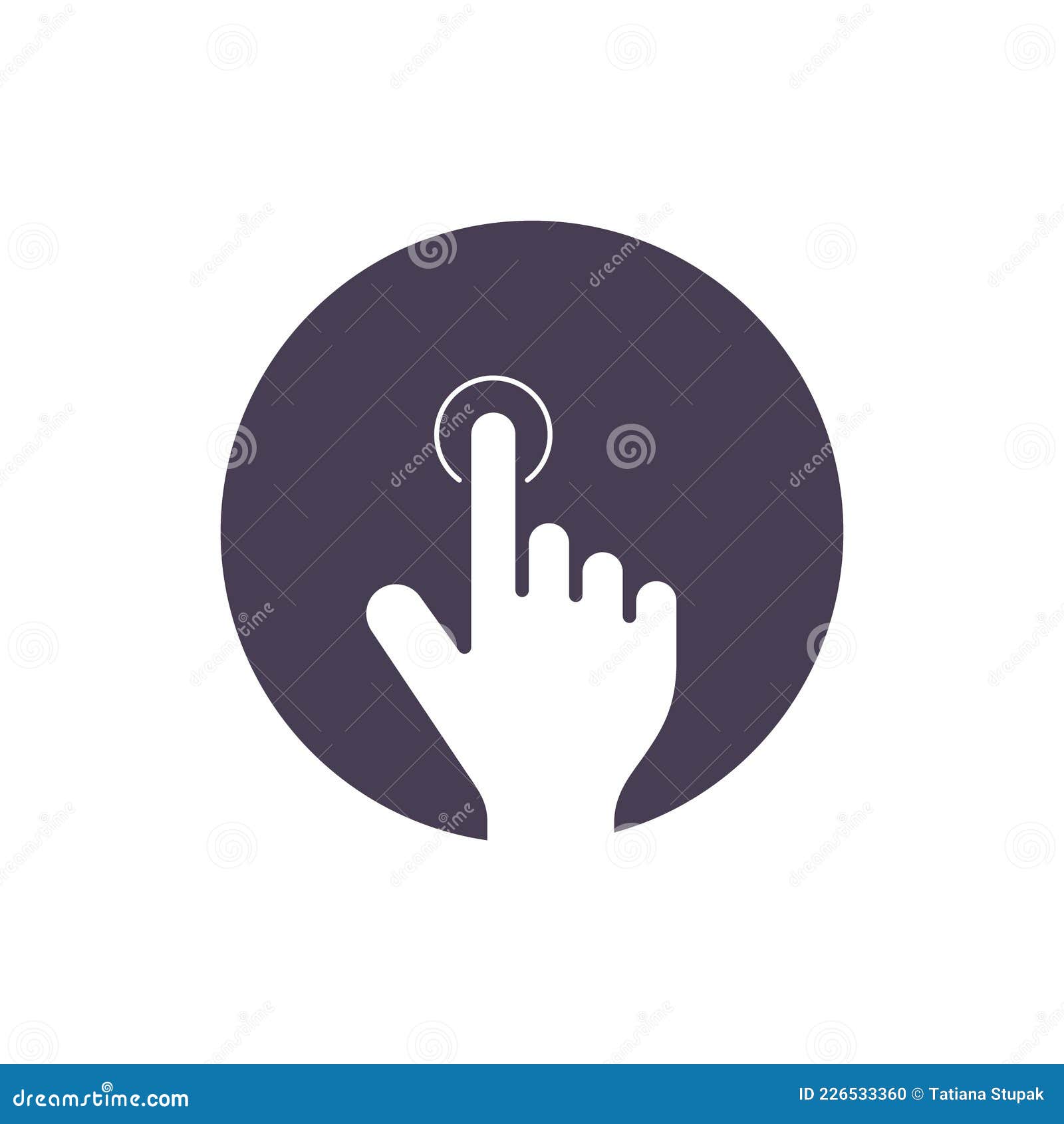 Touch Finger Icon. Click Push Symbol Vector Isolated Flat Illustration ...