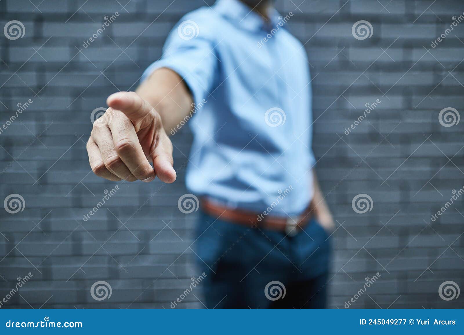 At the Touch of a Finger. Shot of a Man Pointing His Finger Forward ...