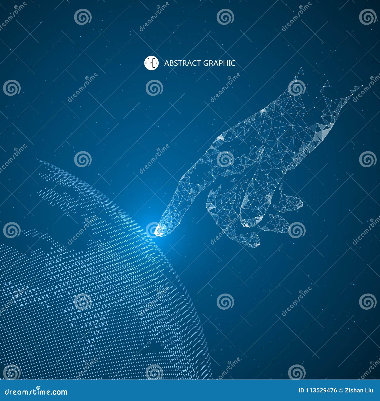 Touch the Future, Vector Illustration of a Sense of Science and ...
