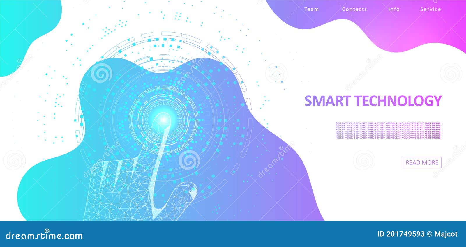 Touch the Future by Your Hand Stock Vector - Illustration of design ...