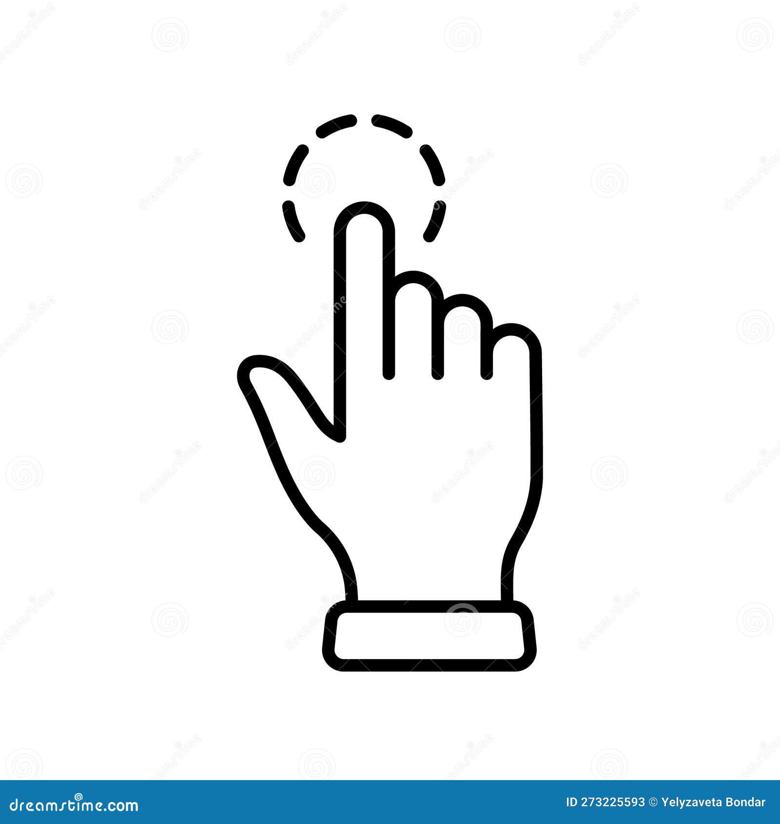 Touch Gesture of Computer Mouse. Pointer Finger Black Line Icon. Cursor ...