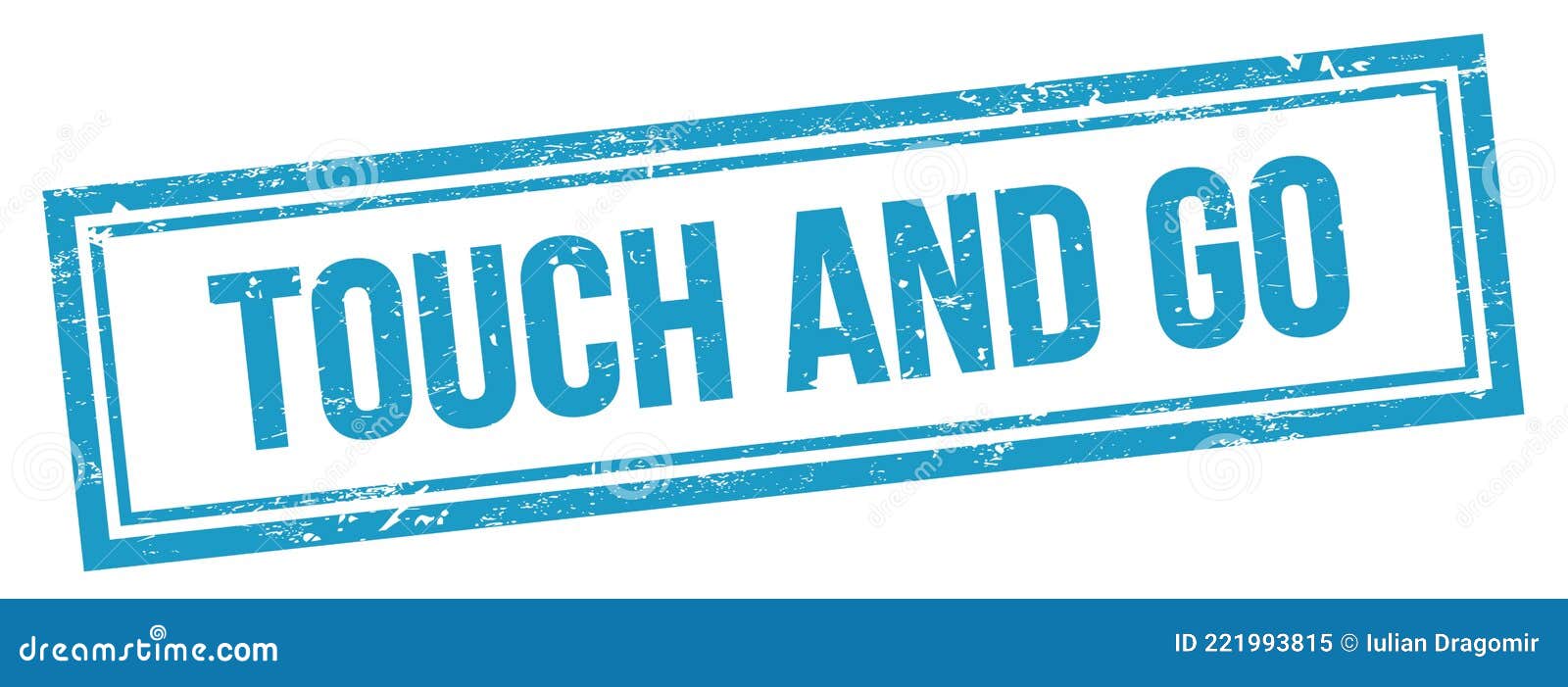 TOUCH and GO Text on Blue Grungy Vintage Stamp Stock Illustration ...