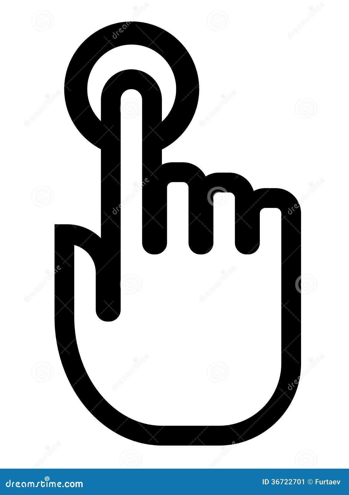 Touch hand icon stock vector. Illustration of bell, scanner - 36722701