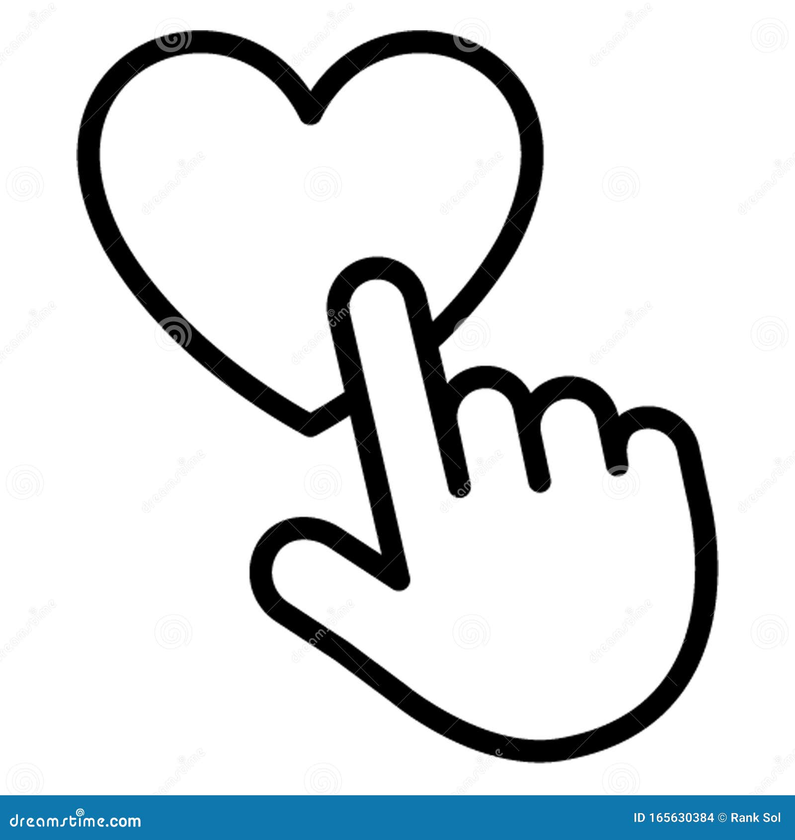 Touch Heart, Heart Sign Isolated Vector Icon Which Can Be Easily ...
