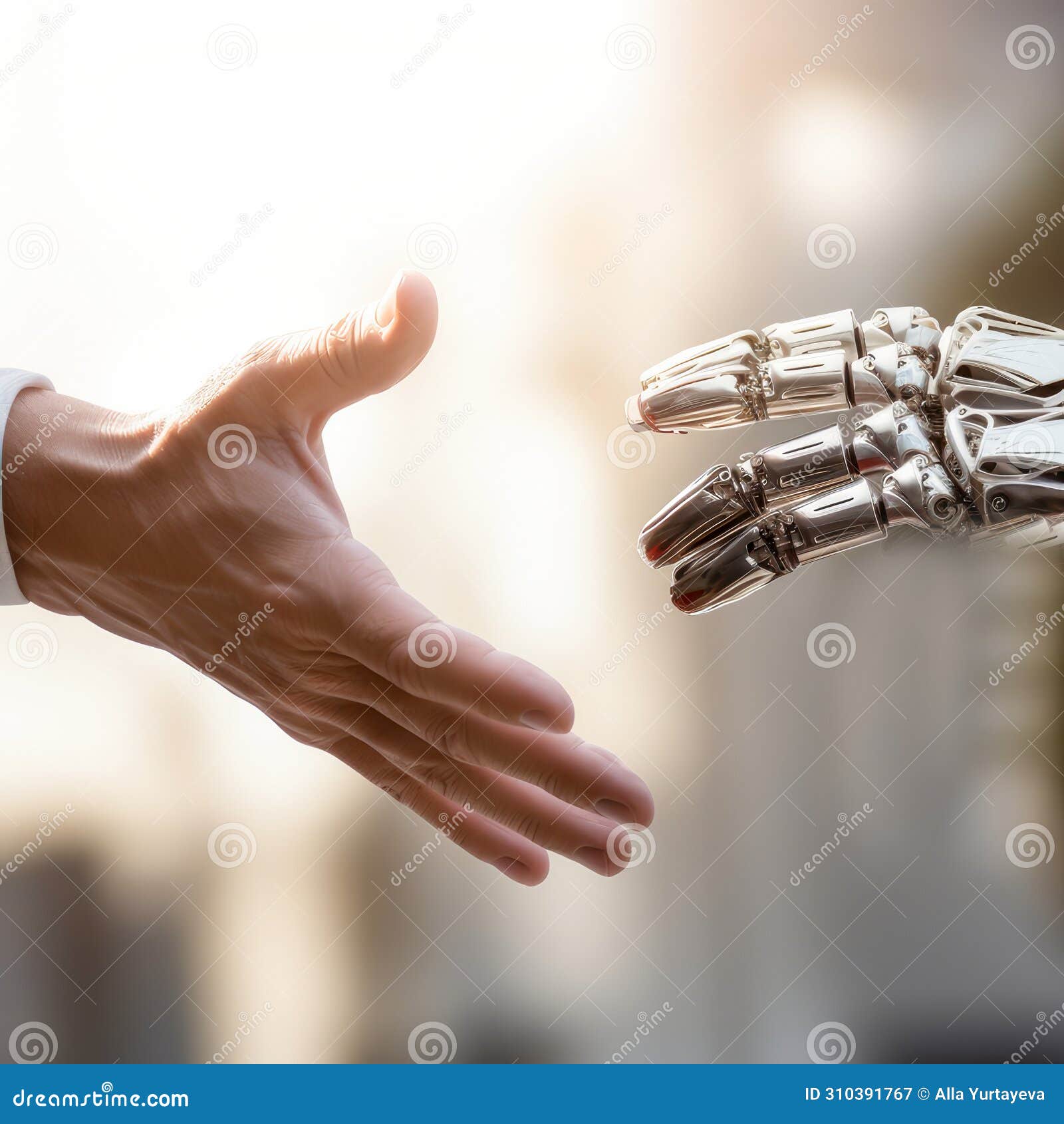 A Touch of a Human Hand and an AI Robot Stock Image - Image of ...