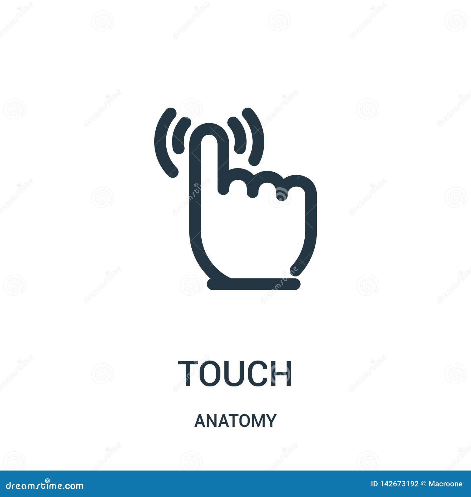 Touch Icon Vector from Anatomy Collection. Thin Line Touch Outline Icon ...