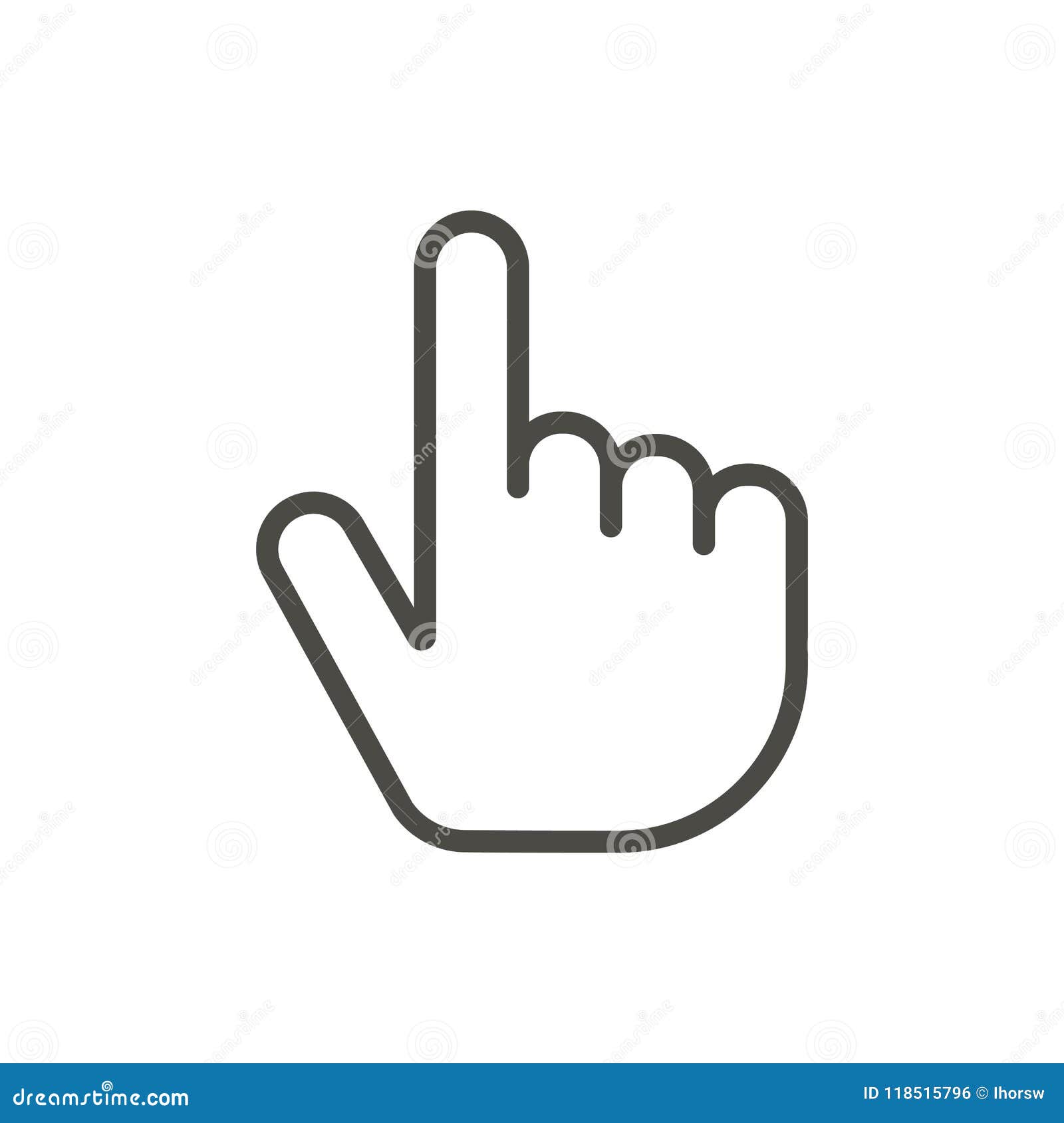 Touch Icon Vector. Line Push Symbol. Stock Vector - Illustration of ...