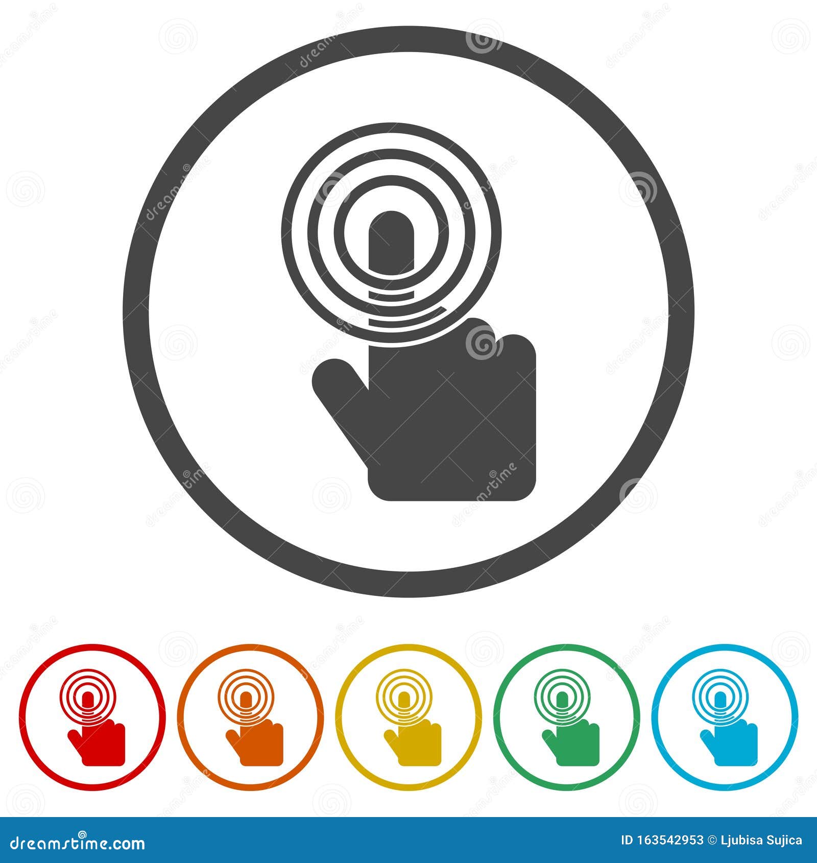 Touch Icons Set - Illustration Stock Vector - Illustration of hitting ...
