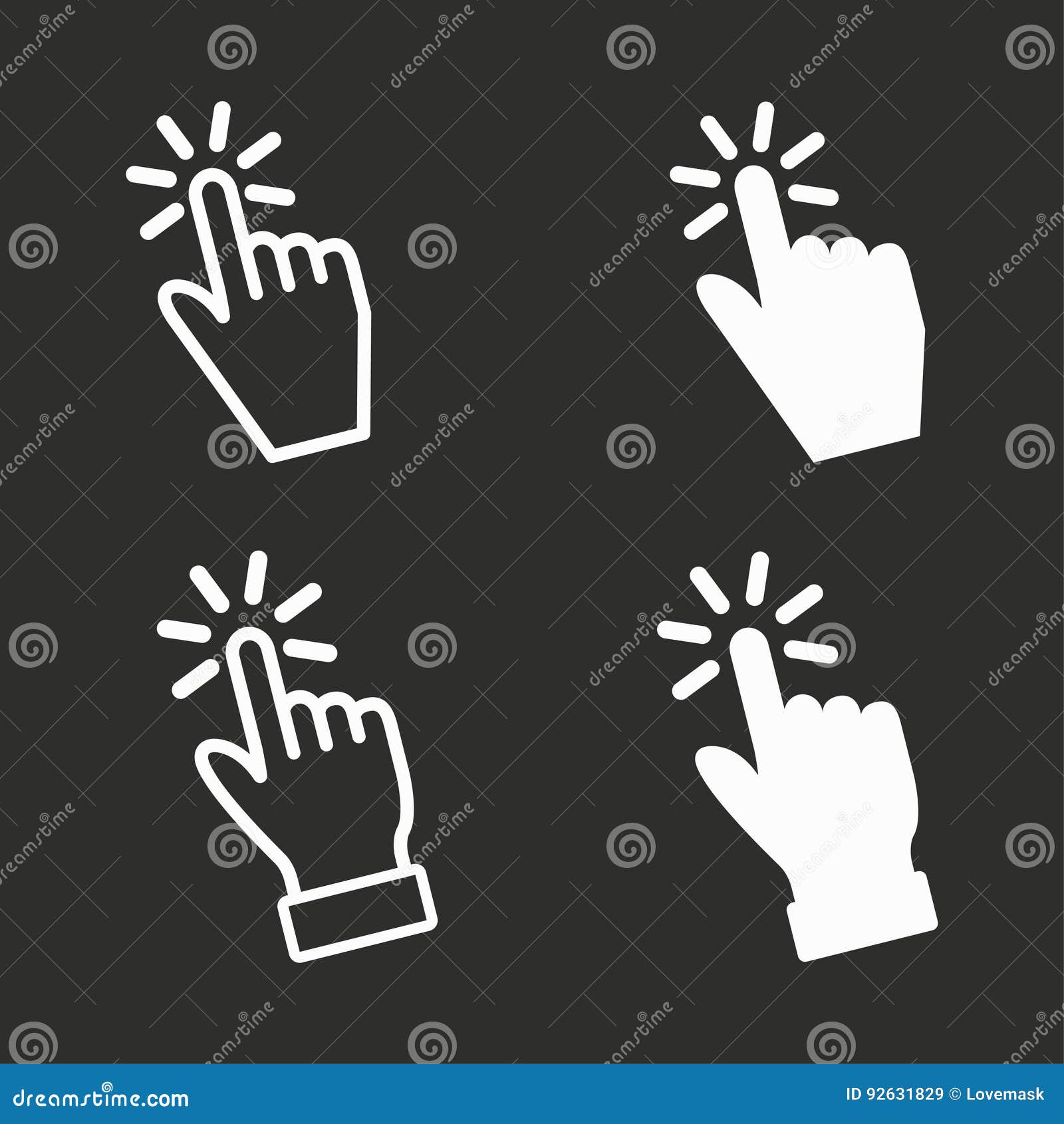 Touch icons set. stock vector. Illustration of click - 92631829