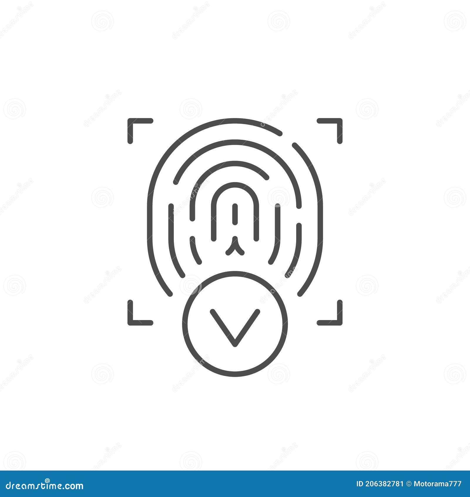 Touch Id Approvement Line Outline Icon Stock Vector - Illustration of ...