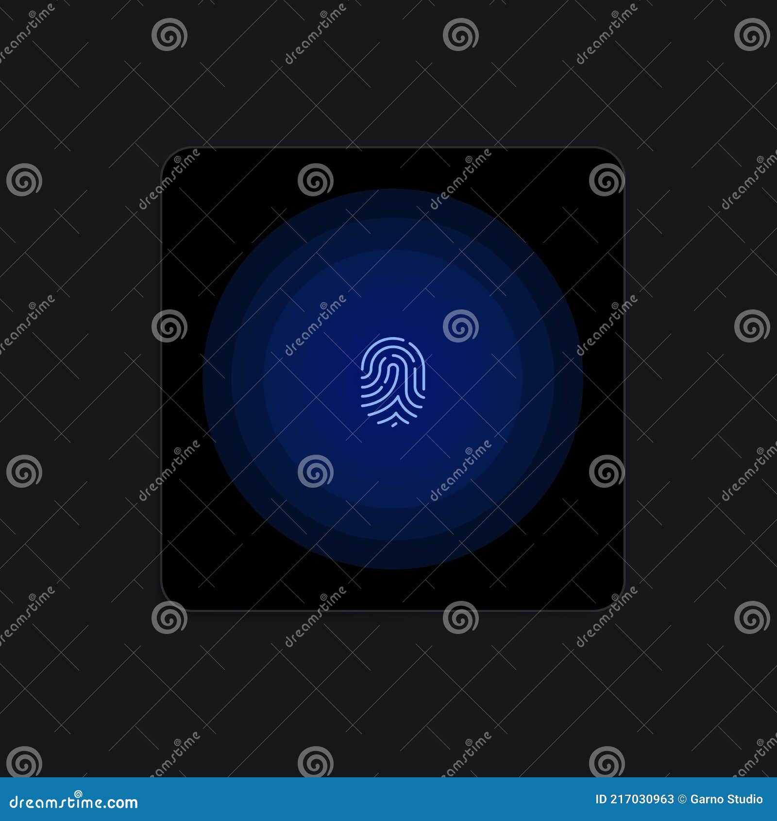 Fingerprint Touch ID Digital Widget. UI Vector Illustration Stock ...