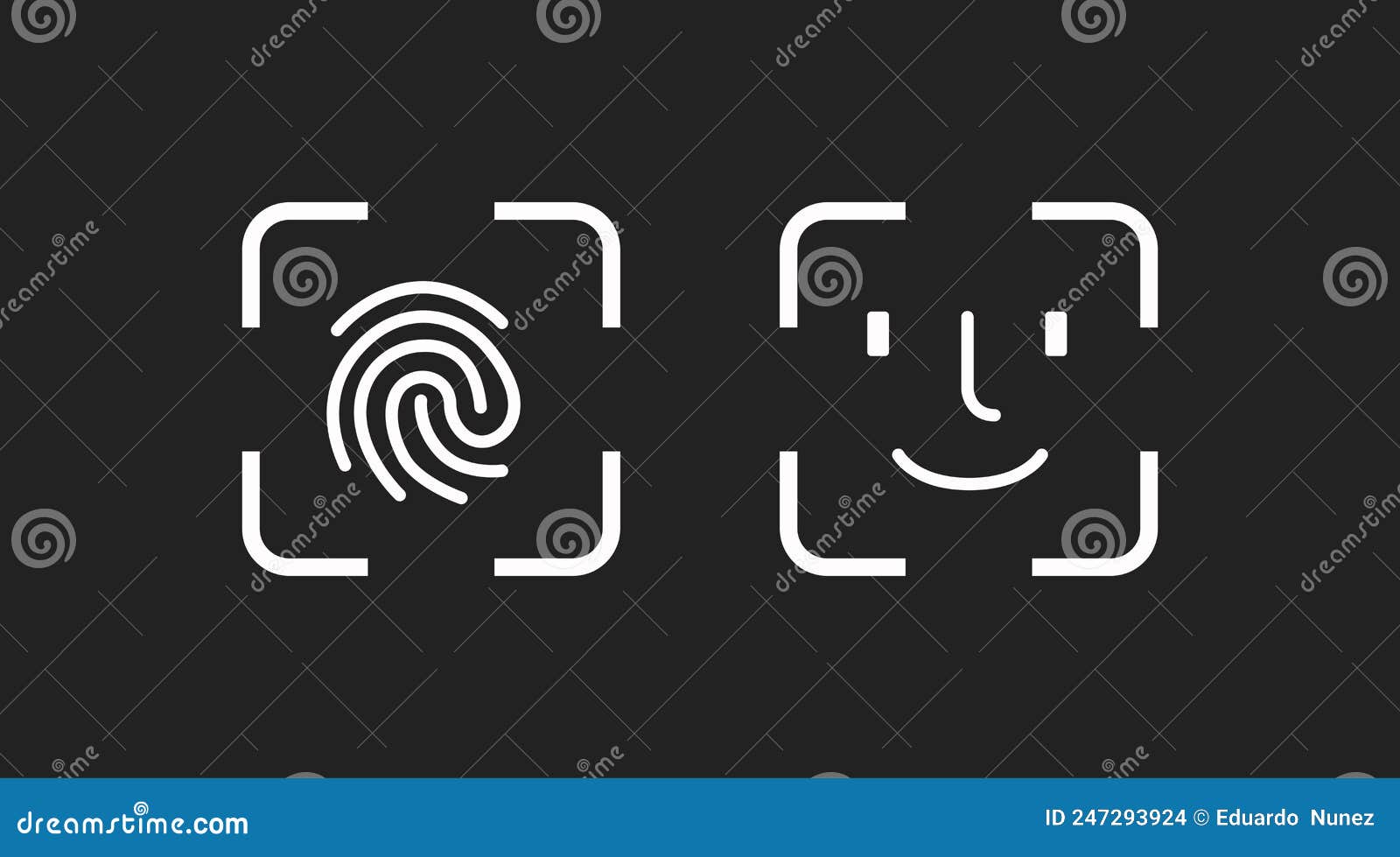 Touch Id and Face Id on Mobile Device Vector Icon. Vector Isolated ...